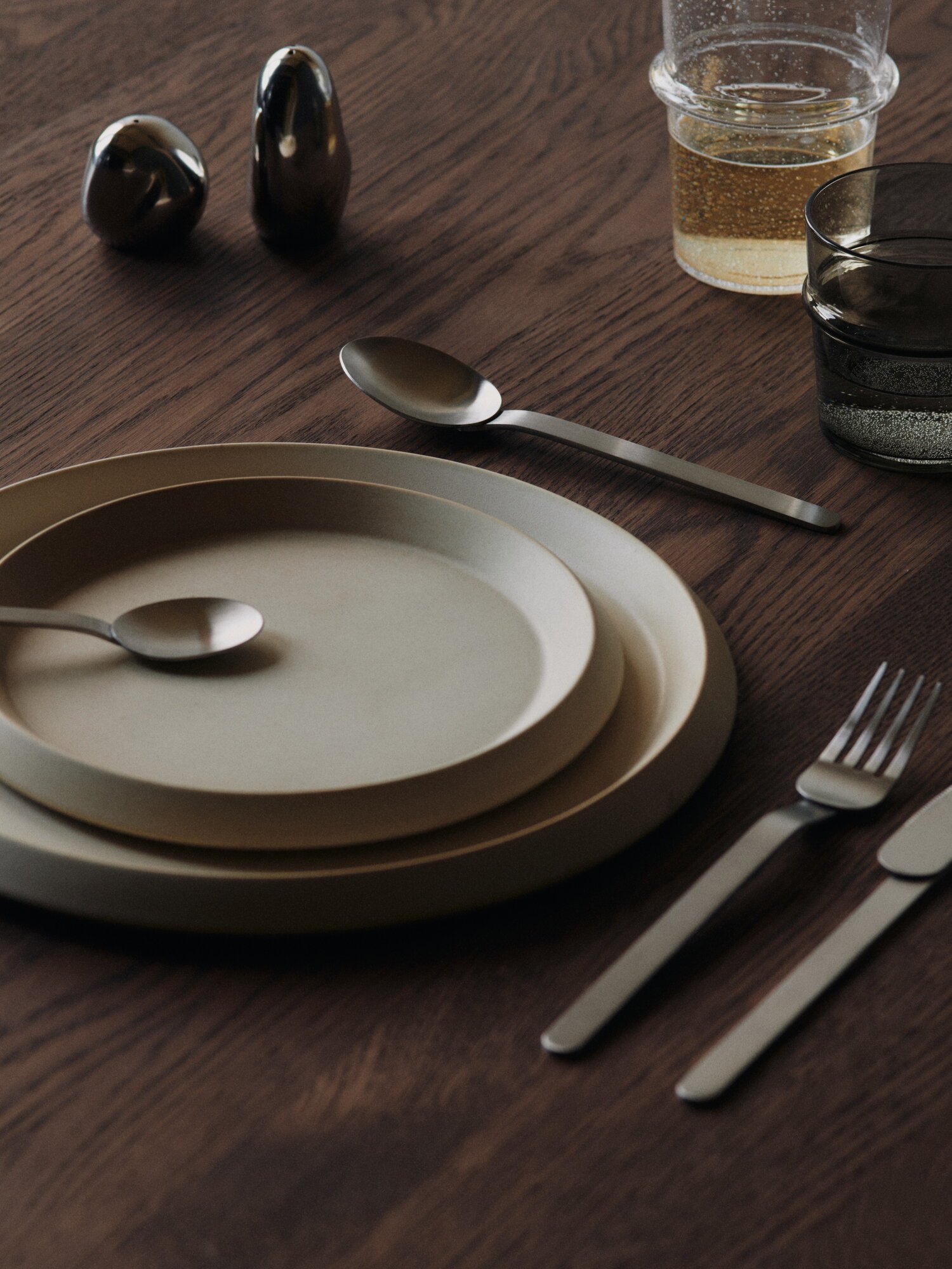 Ferm Living Stelo cutlery, set of 4, brushed stainless steel | Finnish ...