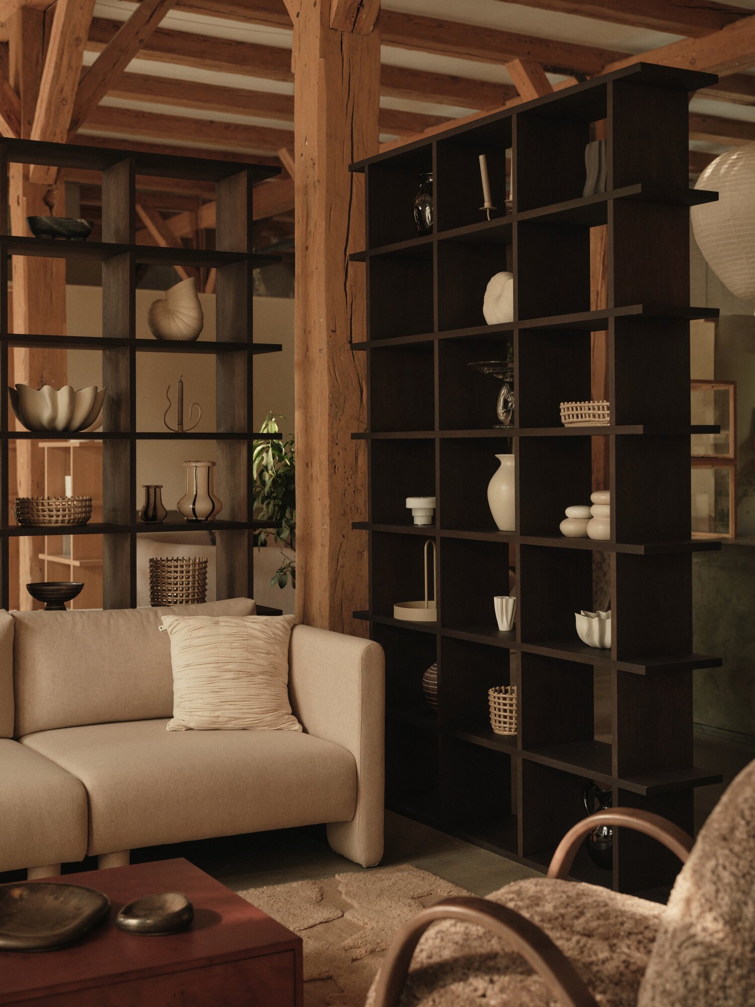 Ferm Living Kona bookcase 3x6, dark stained oak | Finnish Design Shop