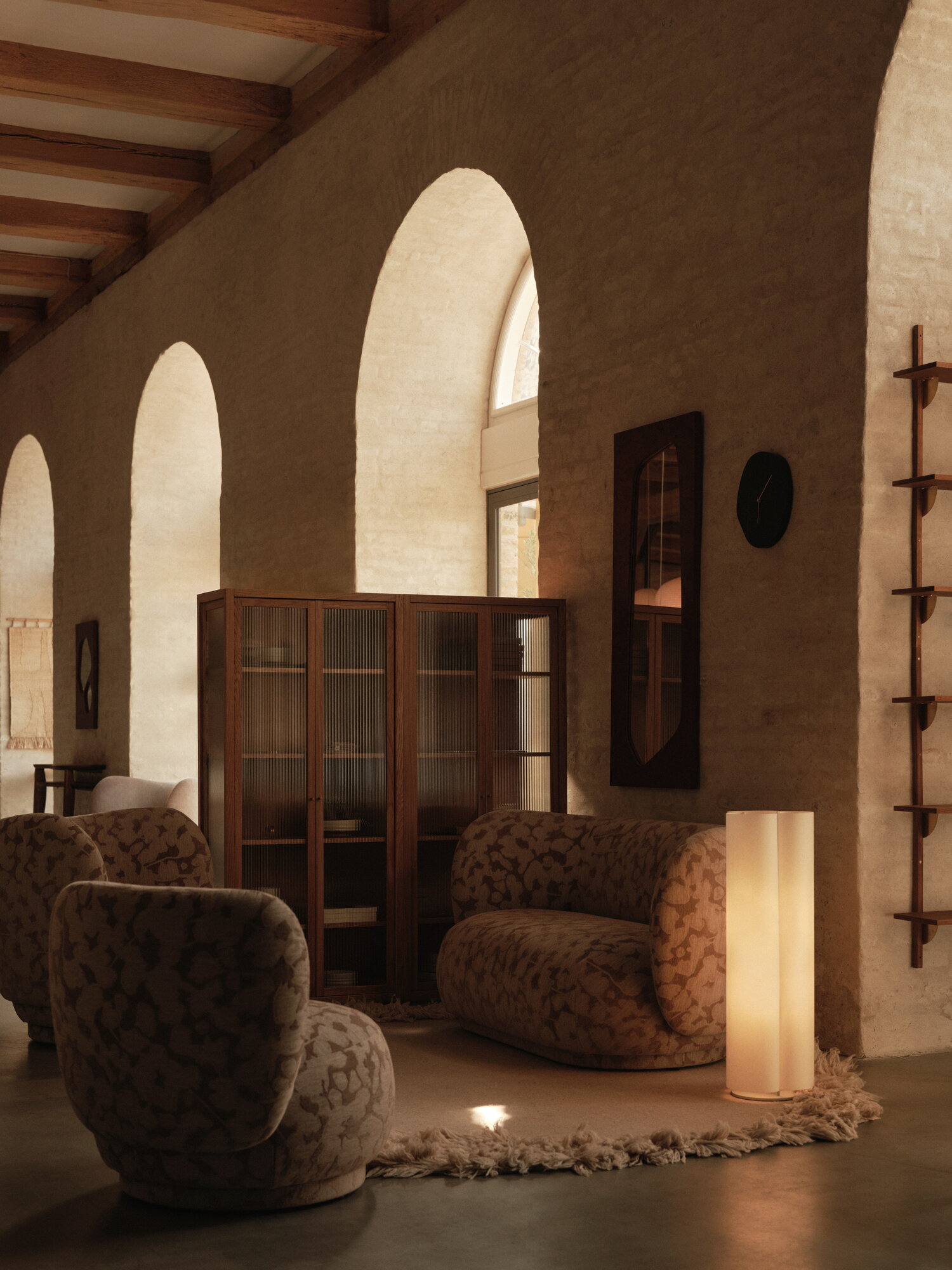 Ferm Living Boe floor lamp, silver - natural | Finnish Design Shop