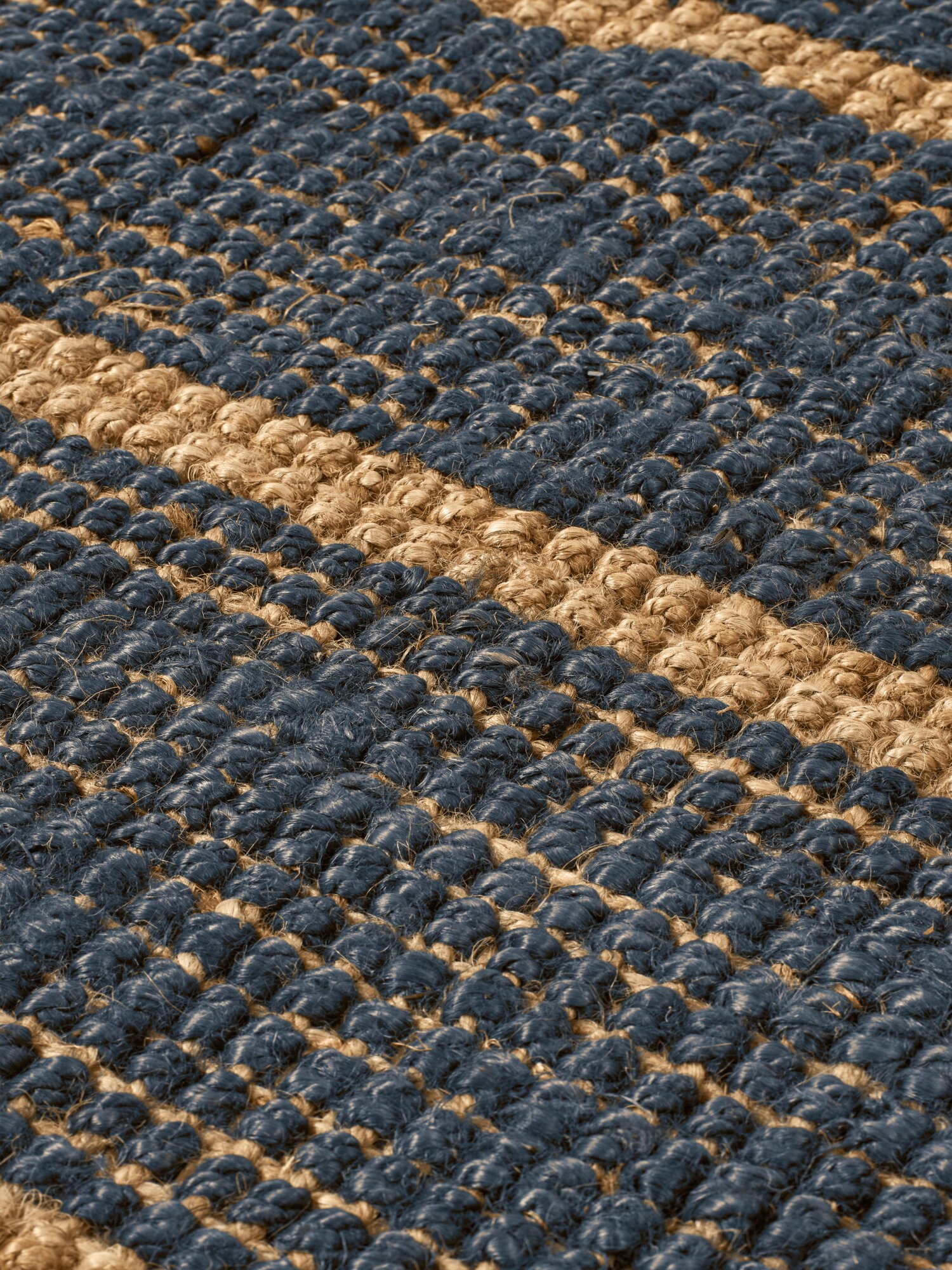 Ferm Living Athens Stripes matto, 200 x 300 cm, natural - ink blue ...