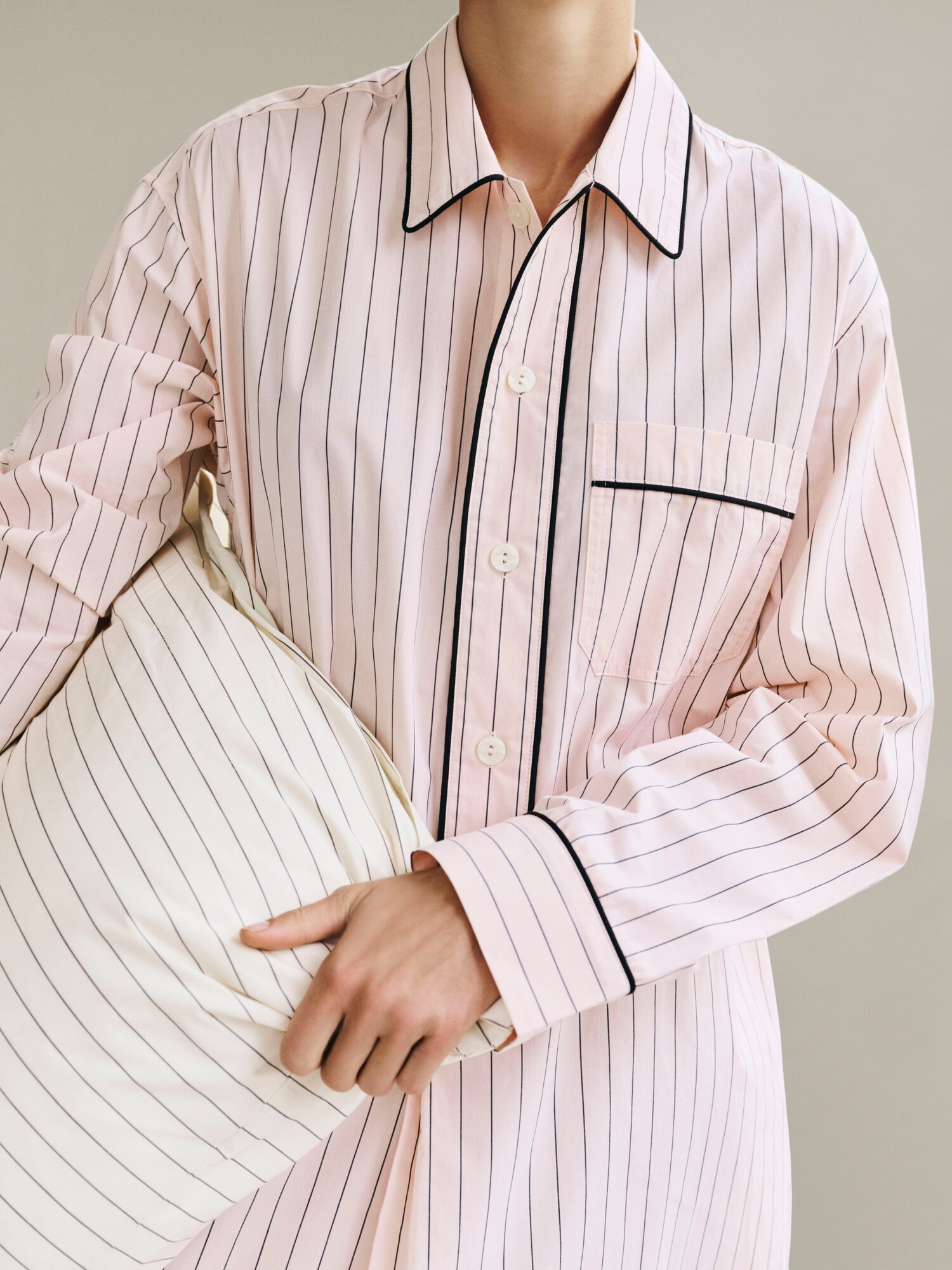 HAY Camicia da notte lunga Fineline, rosa pallido | Finnish Design Shop