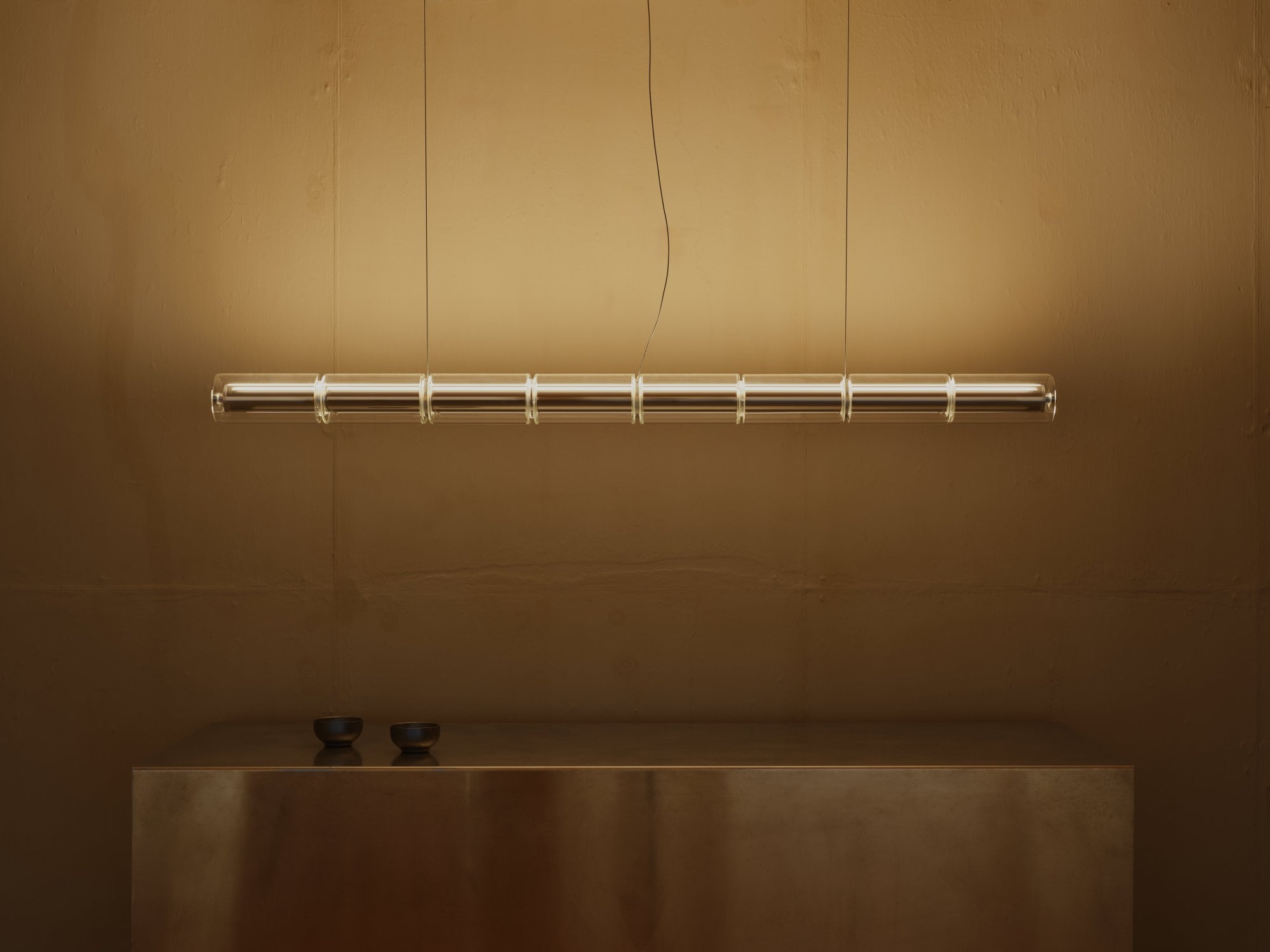 Flos Luce Cilindrica S1 suspension lamp, glass, transparent | Finnish ...