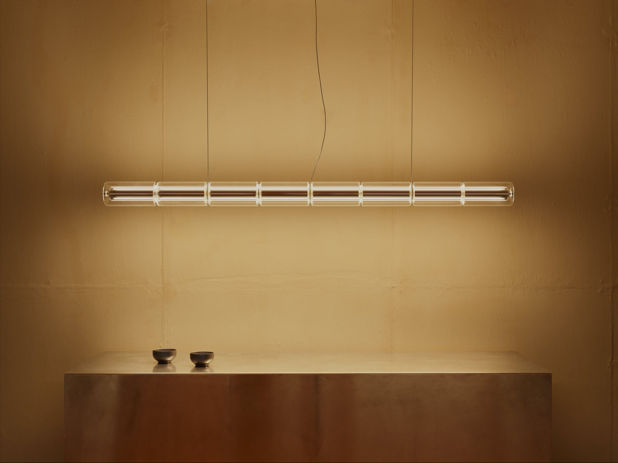 Flos Luce Cilindrica S2 suspension lamp, glass, transparent | Finnish ...