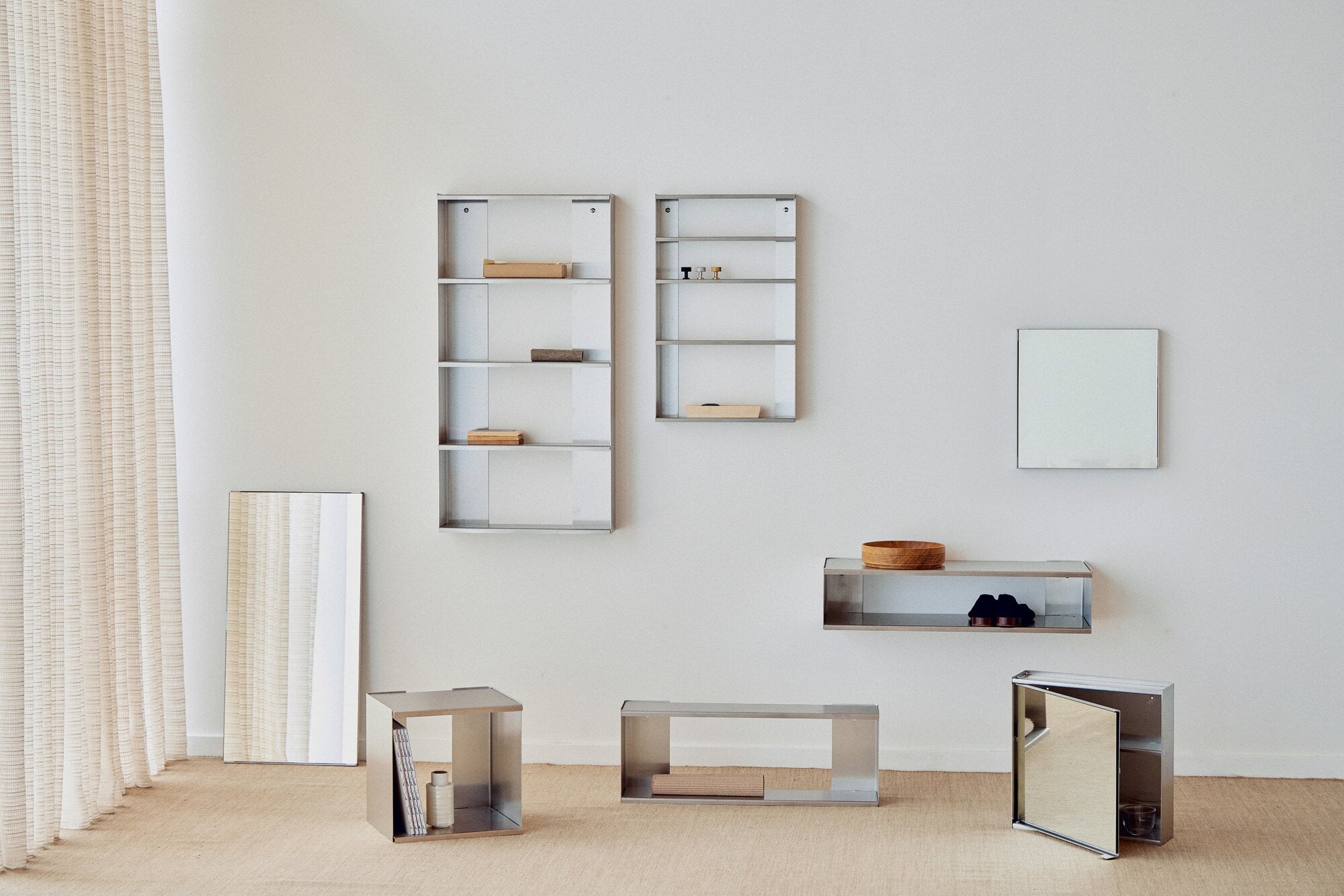 Form & Refine Taper mirror cabinet, 40 x 40 cm, stainless steel ...