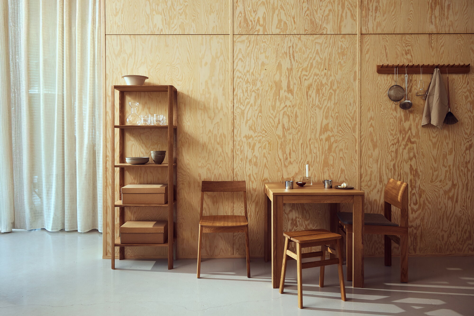 Form & Refine Angle standard stool, 45 cm, oiled oak | Finnish Design Shop