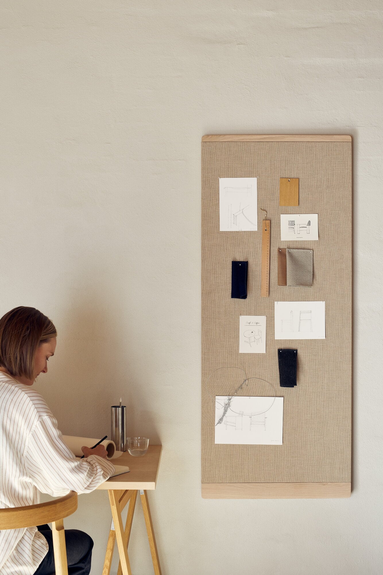 Form & Refine Rim pinboard, 60 x 145 cm, white oiled oak | Finnish ...