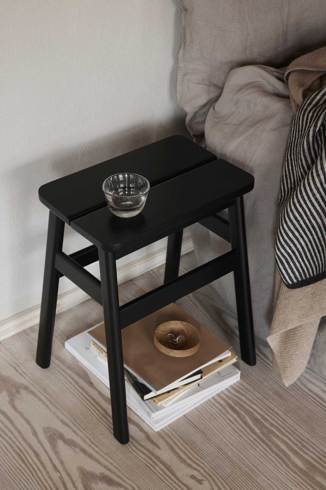 Form & Refine Angle stool, 45 cm, black stained beech | Finnish Design Shop