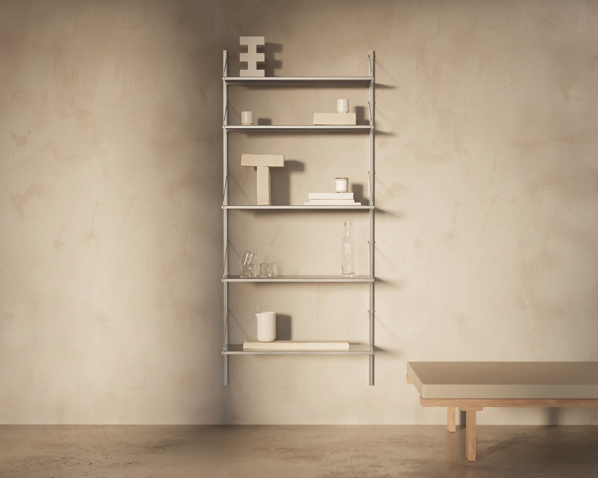 Frama Shelf Library H1852 wall shelf, stainless steel | Finnish Design Shop