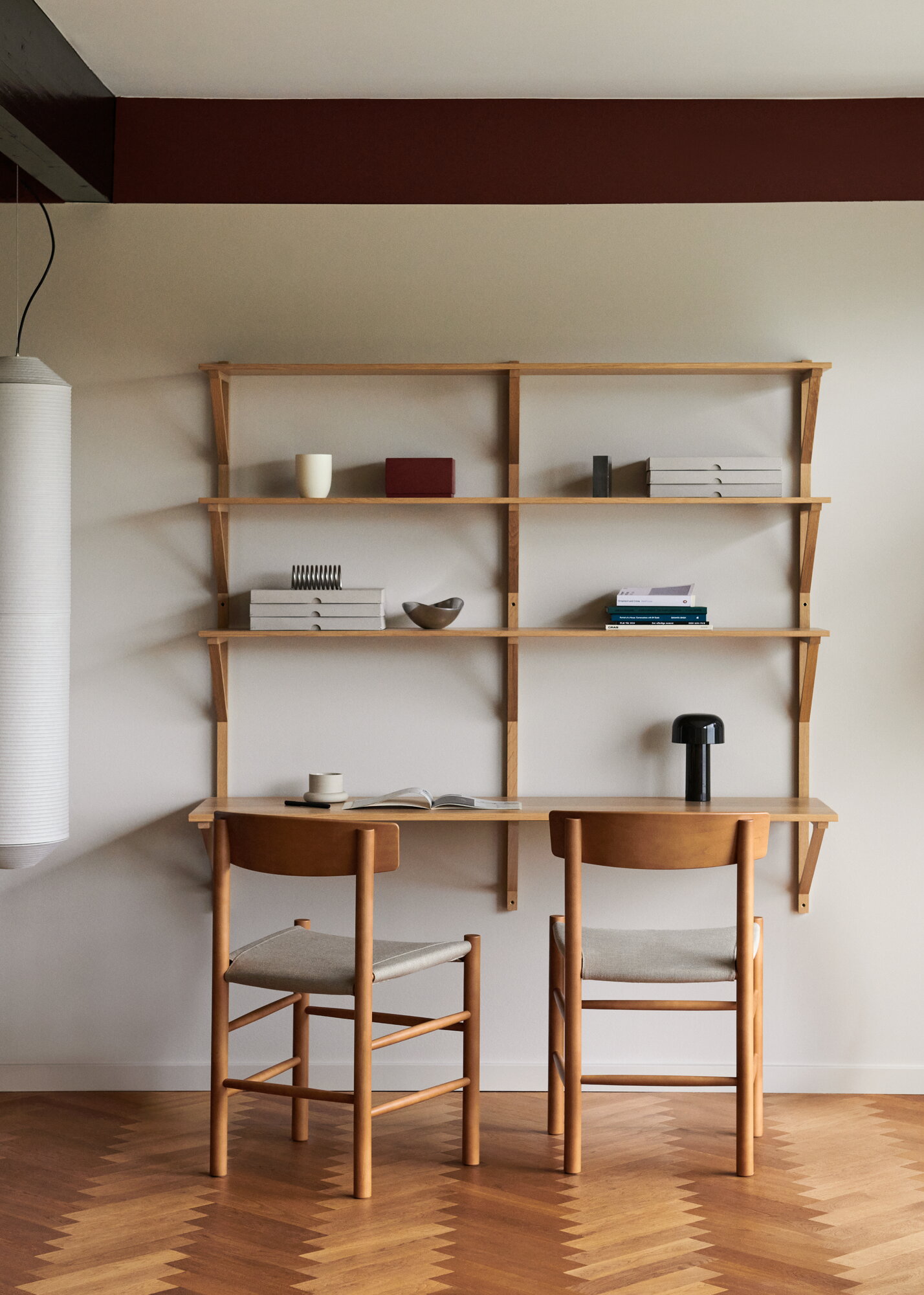 Fredericia J39 Mogensen, stol, bok vintagelack - naturligt kanvas ...