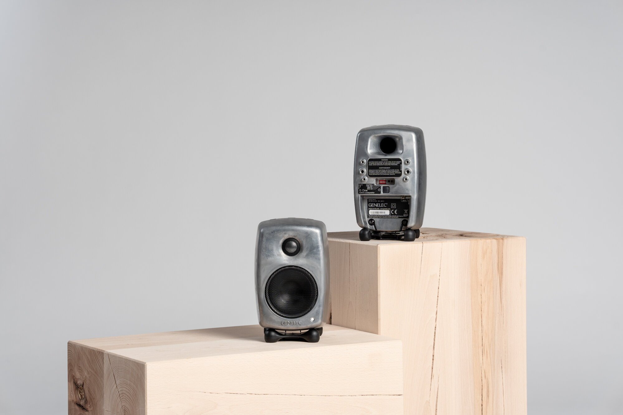 Genelec G One & F One TV bundle, RAW aluminium - black | Finnish Design ...