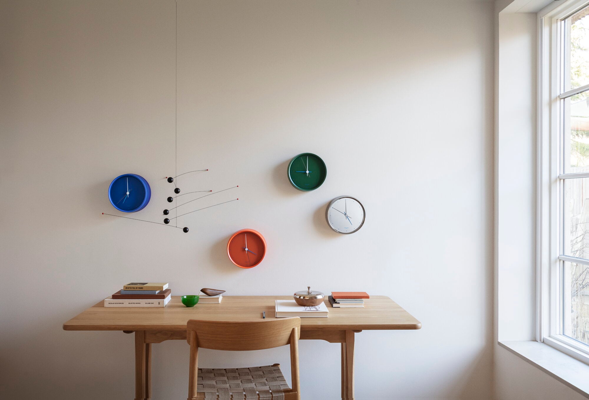 Georg Jensen Henning Koppel wall clock, 22 cm, green | Finnish Design Shop