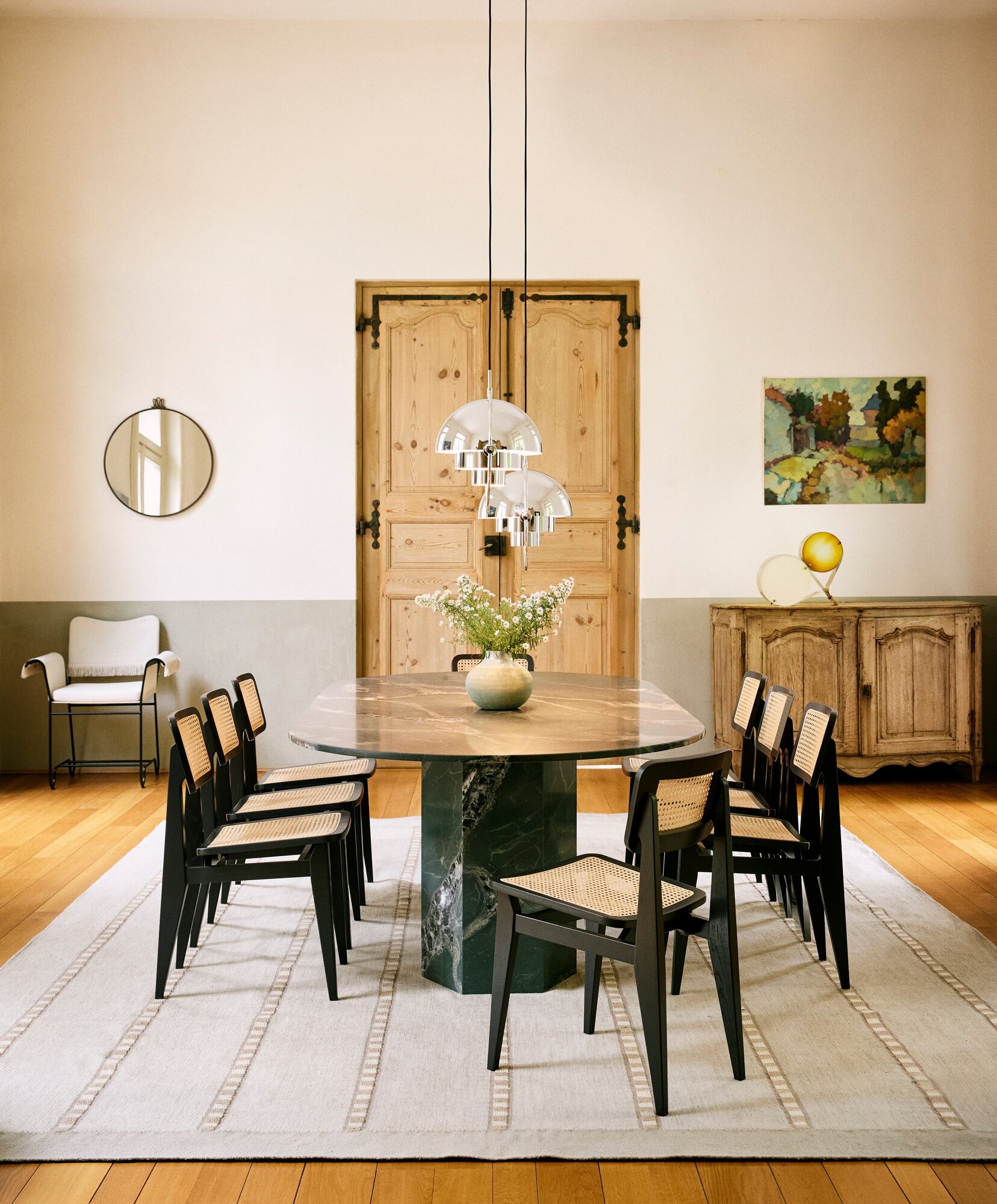 GUBI Epic Outdoor dining table, elliptical 240 cm, botanic green ...