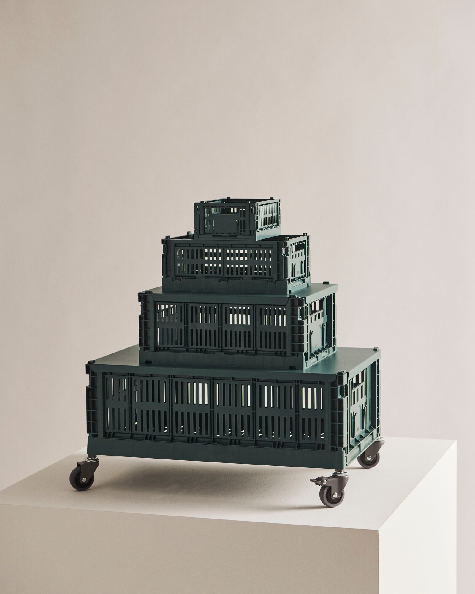 HAY Colour Crate, L, recycled plastic, dark green | Finnish Design Shop