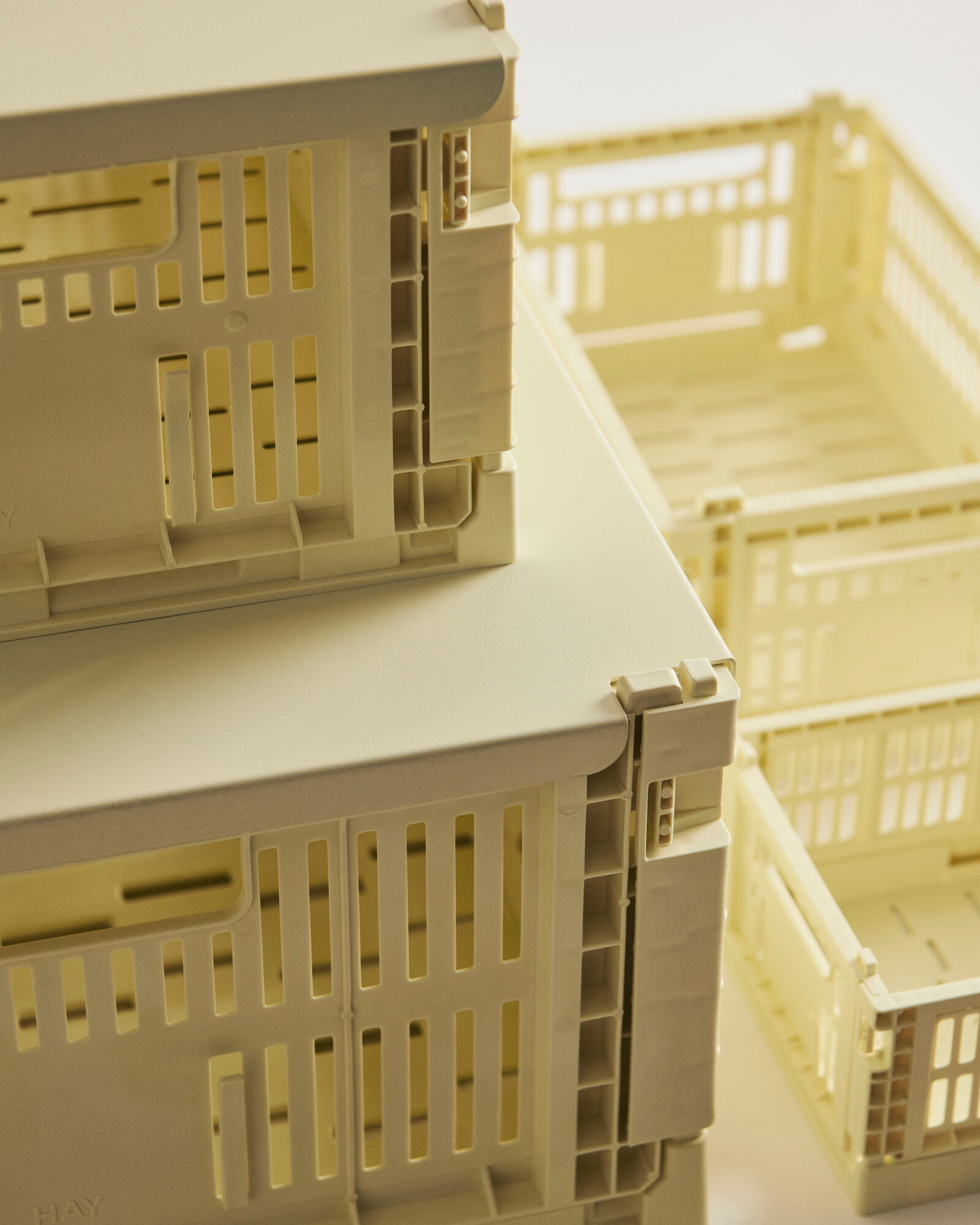 HAY Colour Crate, L, recycled plastic, light yellow | Finnish Design Shop
