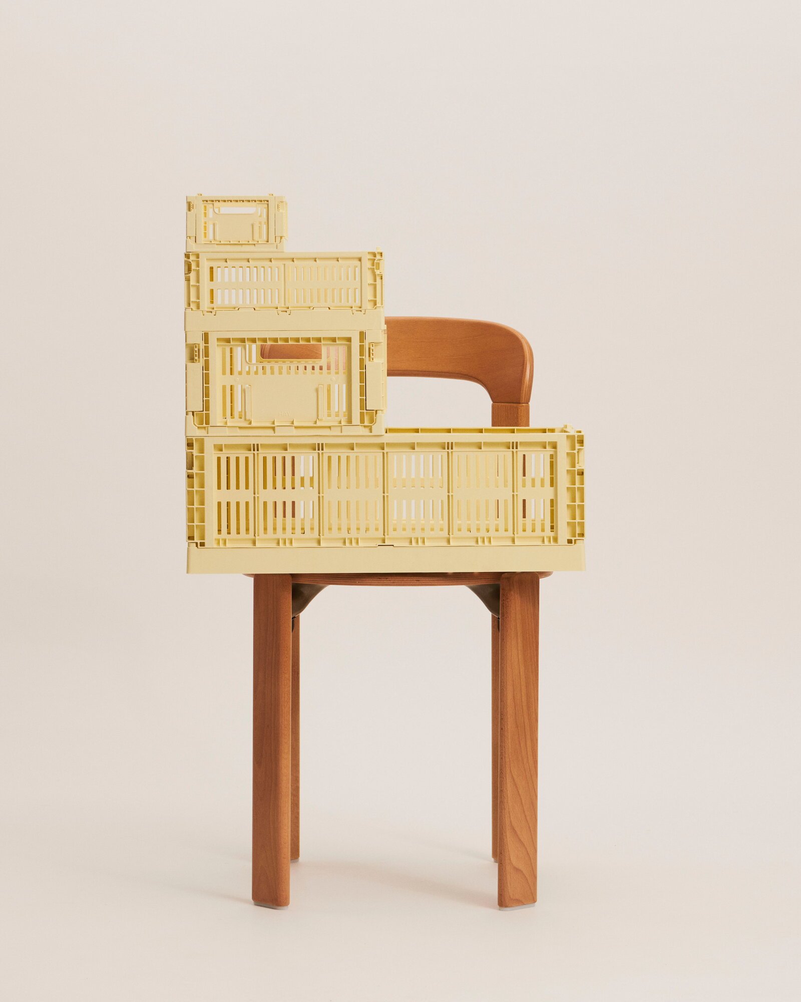 HAY Colour Crate, L, recycled plastic, light yellow | Finnish Design Shop
