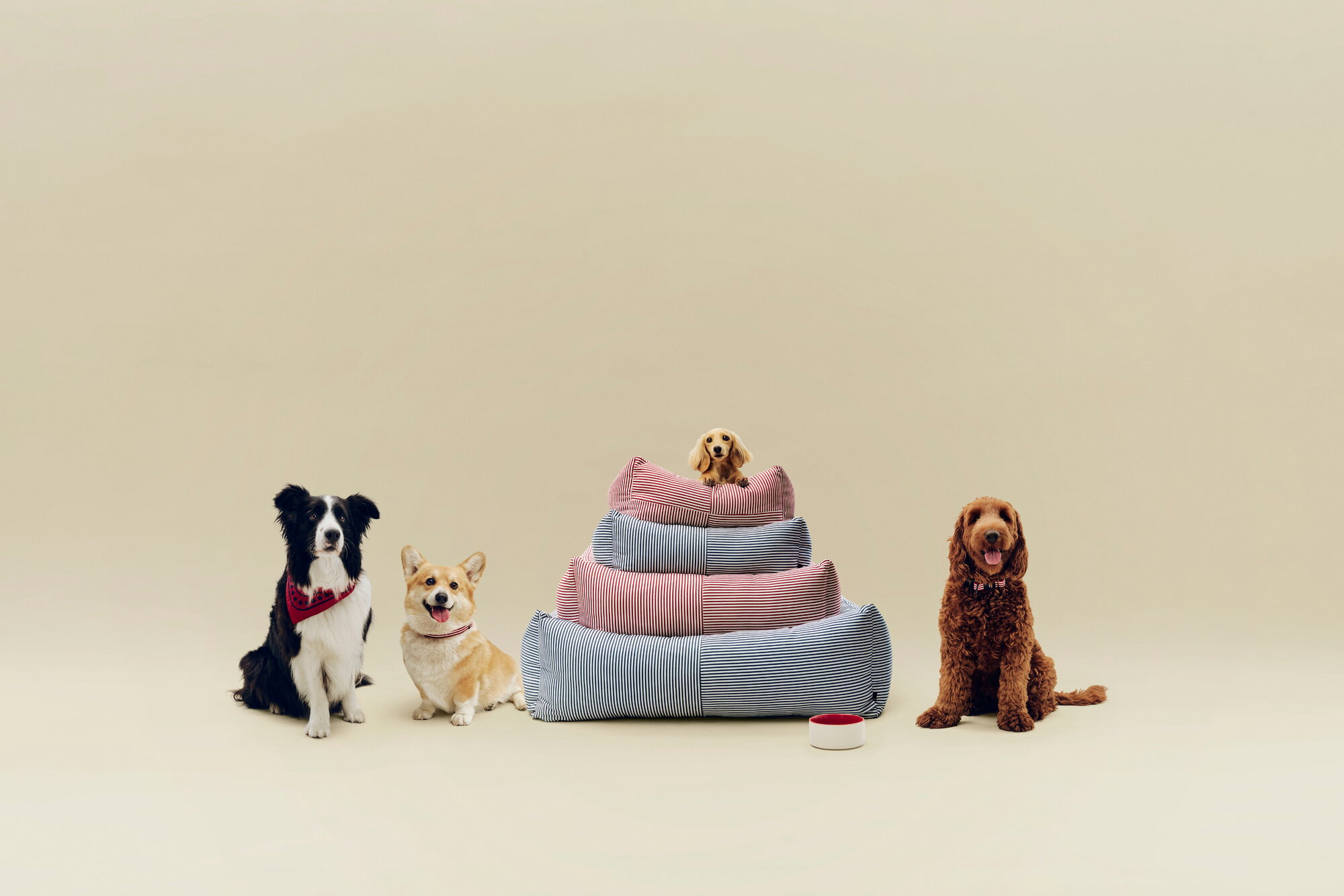 HAY Dogs bed, S, stripe, blue - white | Finnish Design Shop