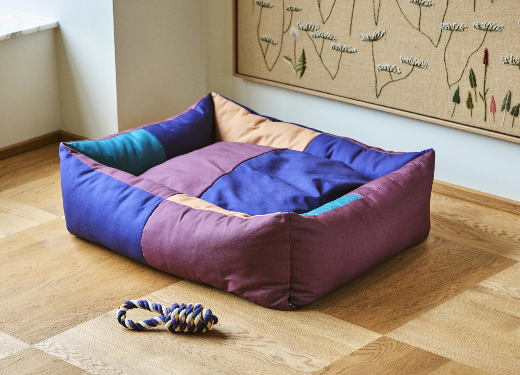 HAY Dogs rope toy, blue - purple - ochre | Finnish Design Shop