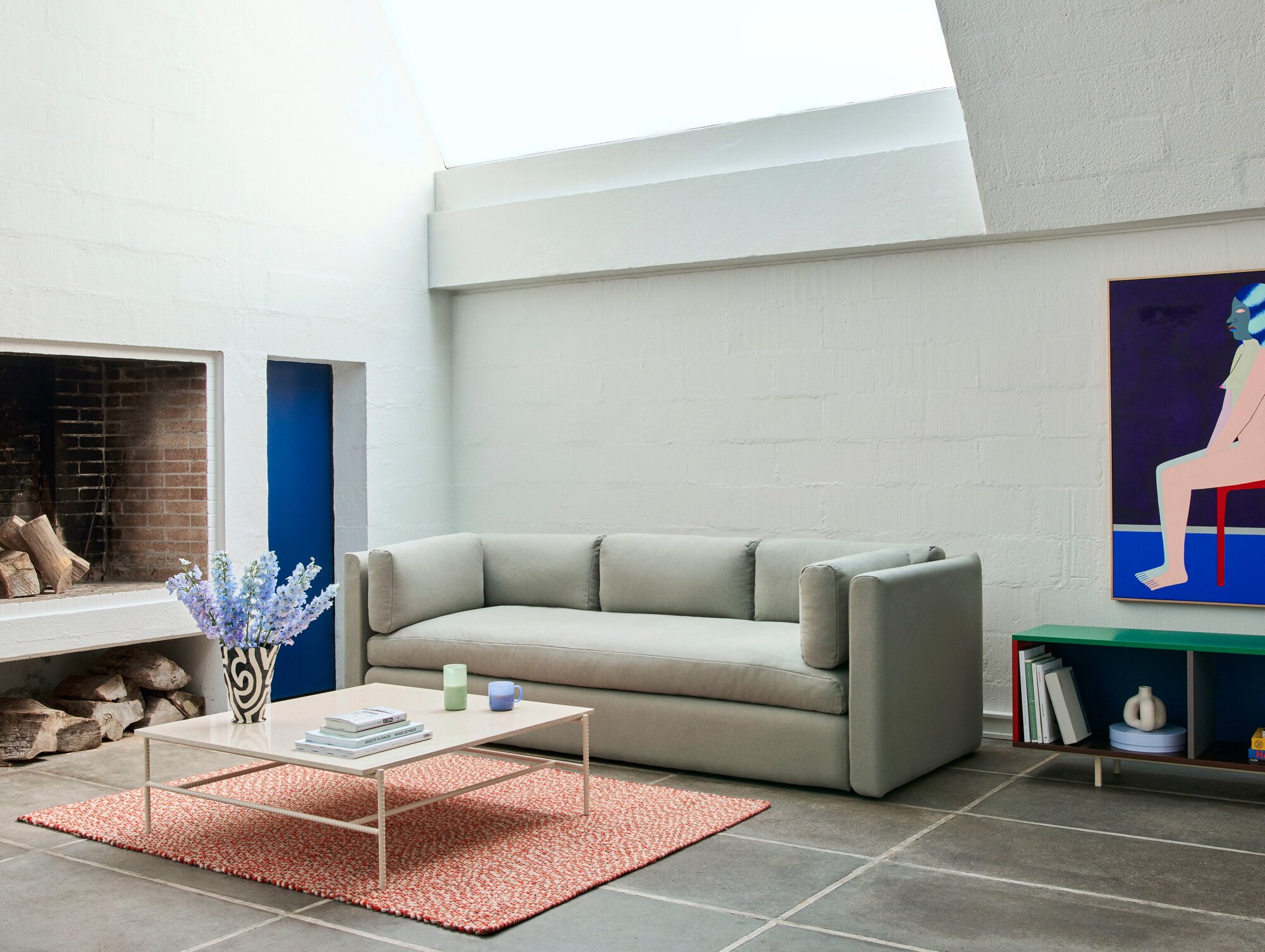 HAY Rebar coffee table, 100 x 104 cm, alabaster - beige marble ...