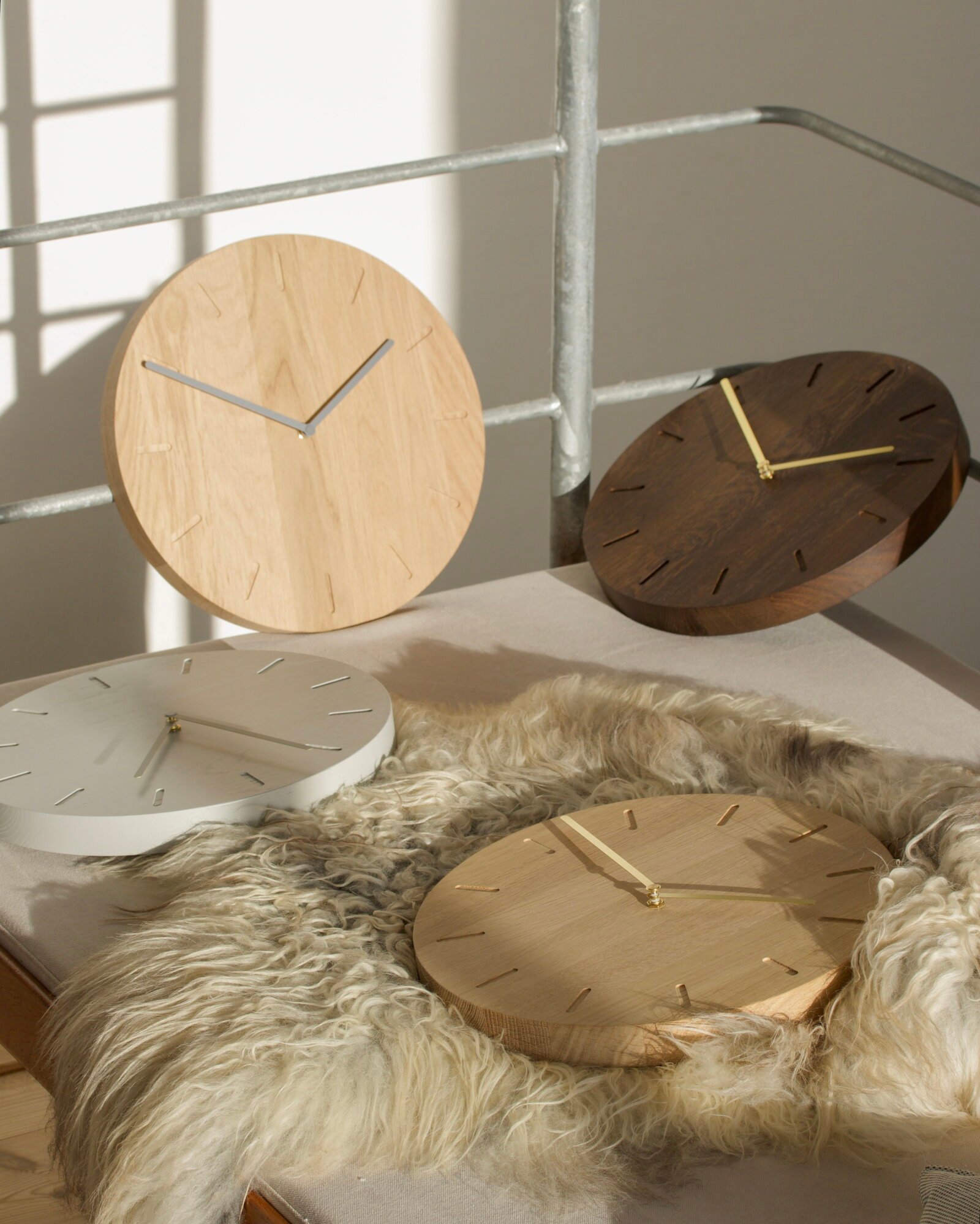 applicata Watch:Out wall clock, oak - grey | Finnish Design Shop