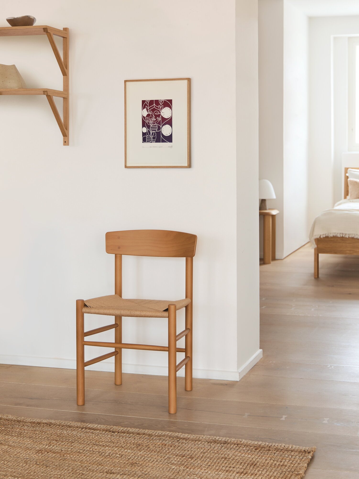 Fredericia J39 Mogensen chair, vintage lacquered beech - paper cord ...