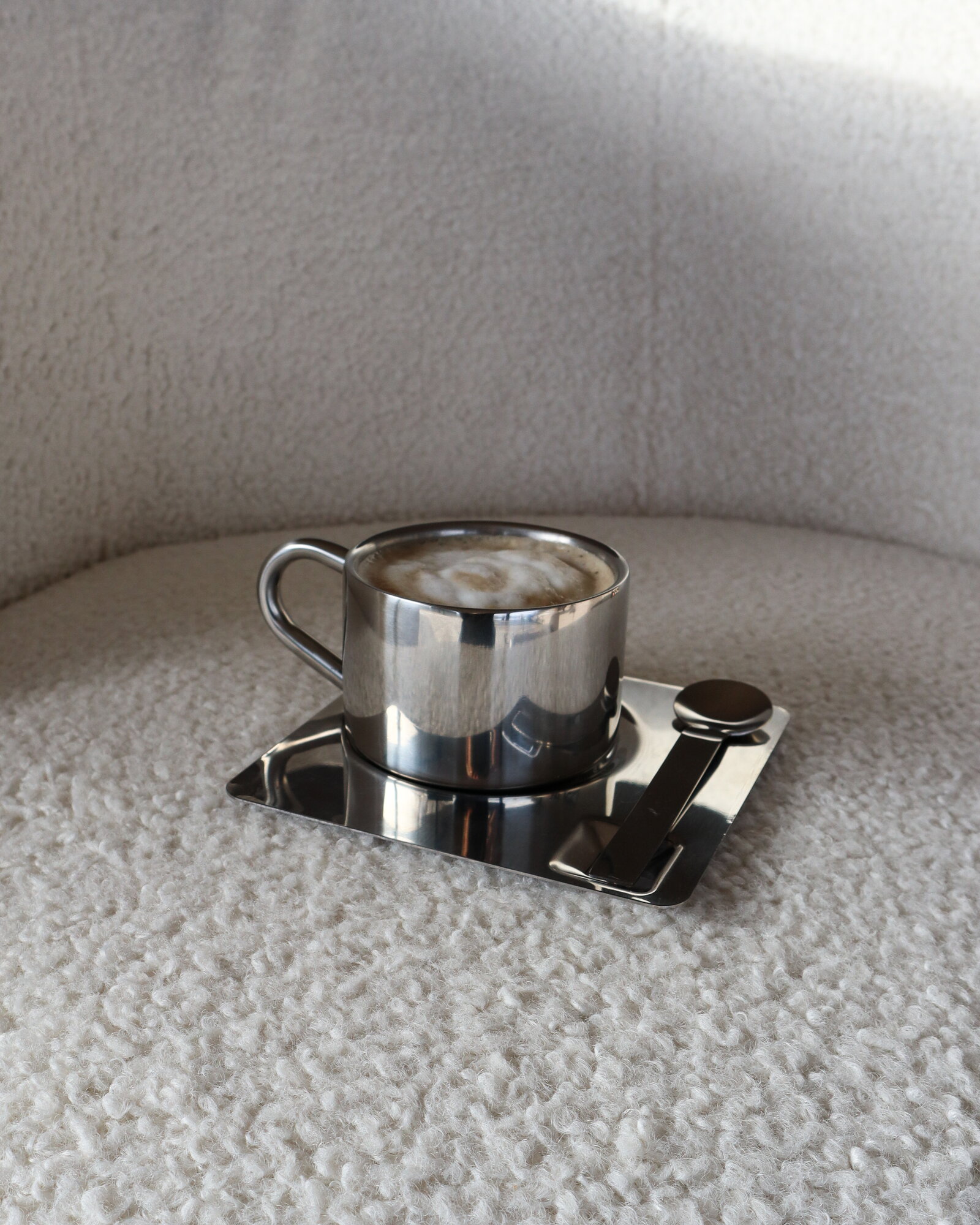 Nichba Steel Cup Trio coffee cup set, polished stainless steel ...