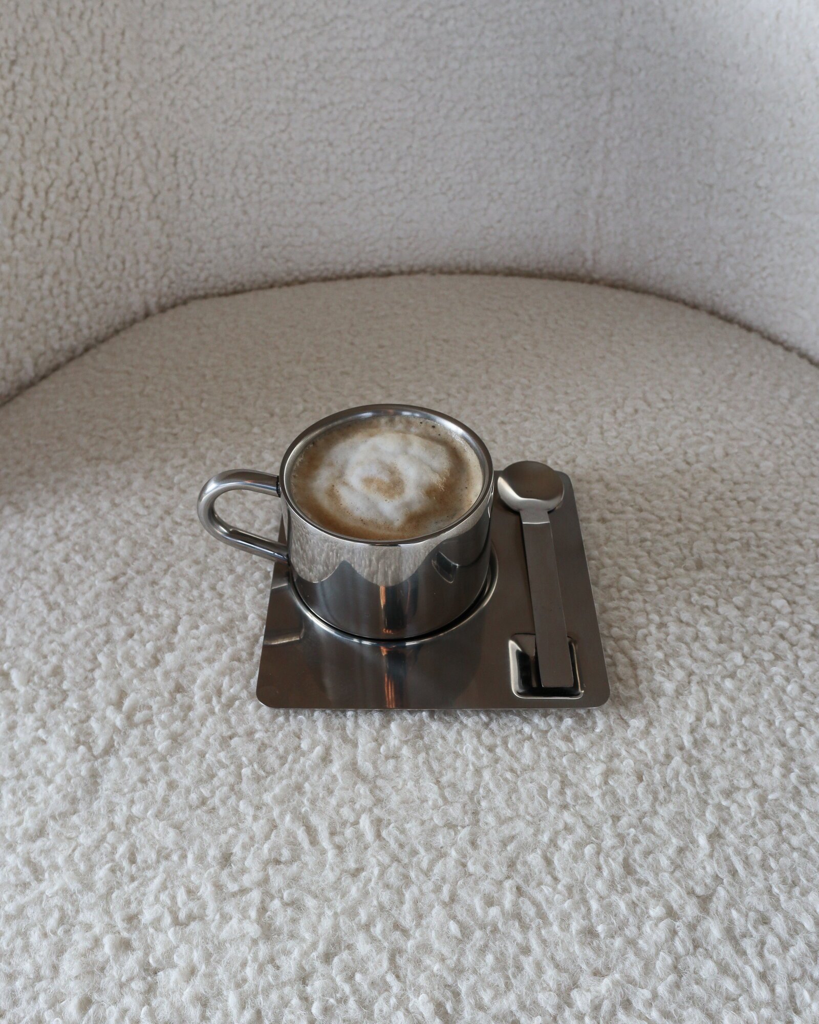 Nichba Ensemble de tasses à café Steel Cup Trio, acier inoxydable poli ...