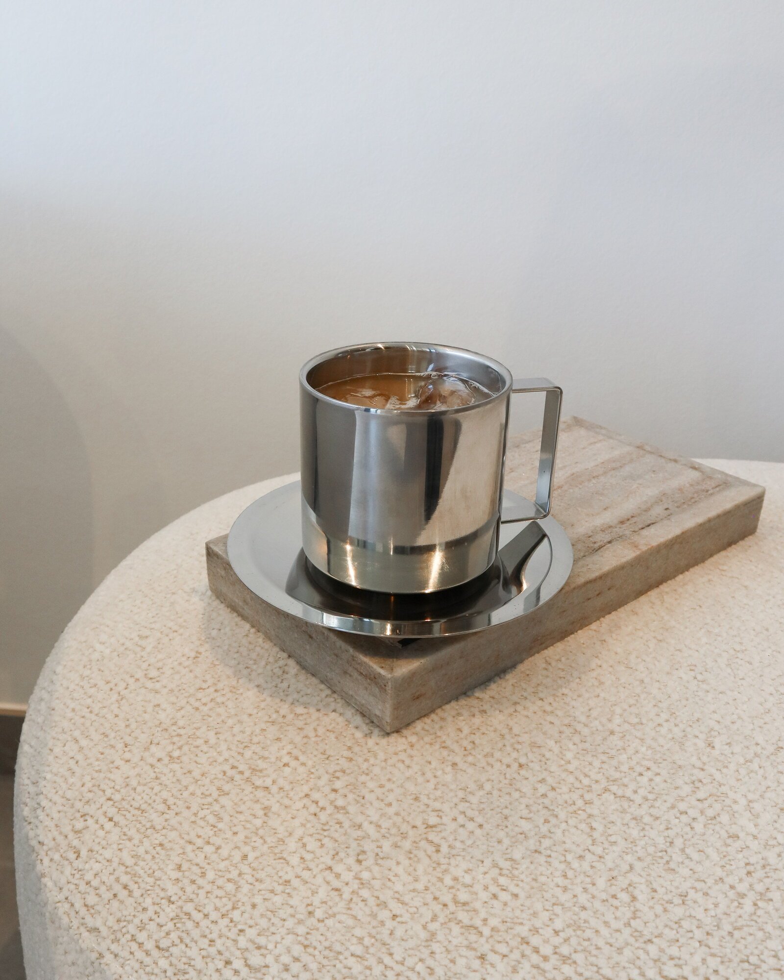 Nichba Americano Trio coffee cup set, polished stainless steel ...