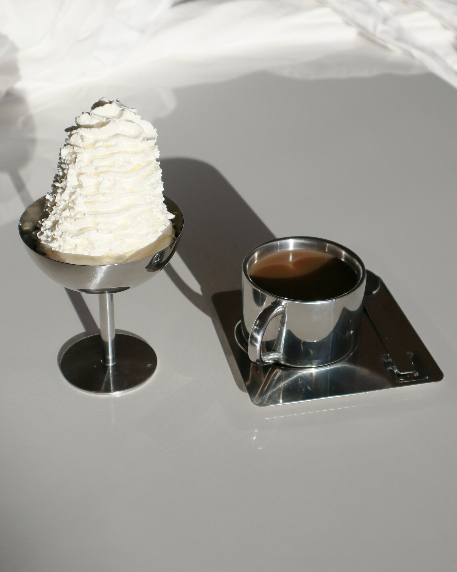 Nichba Steel Cup Trio coffee cup set, polished stainless steel ...