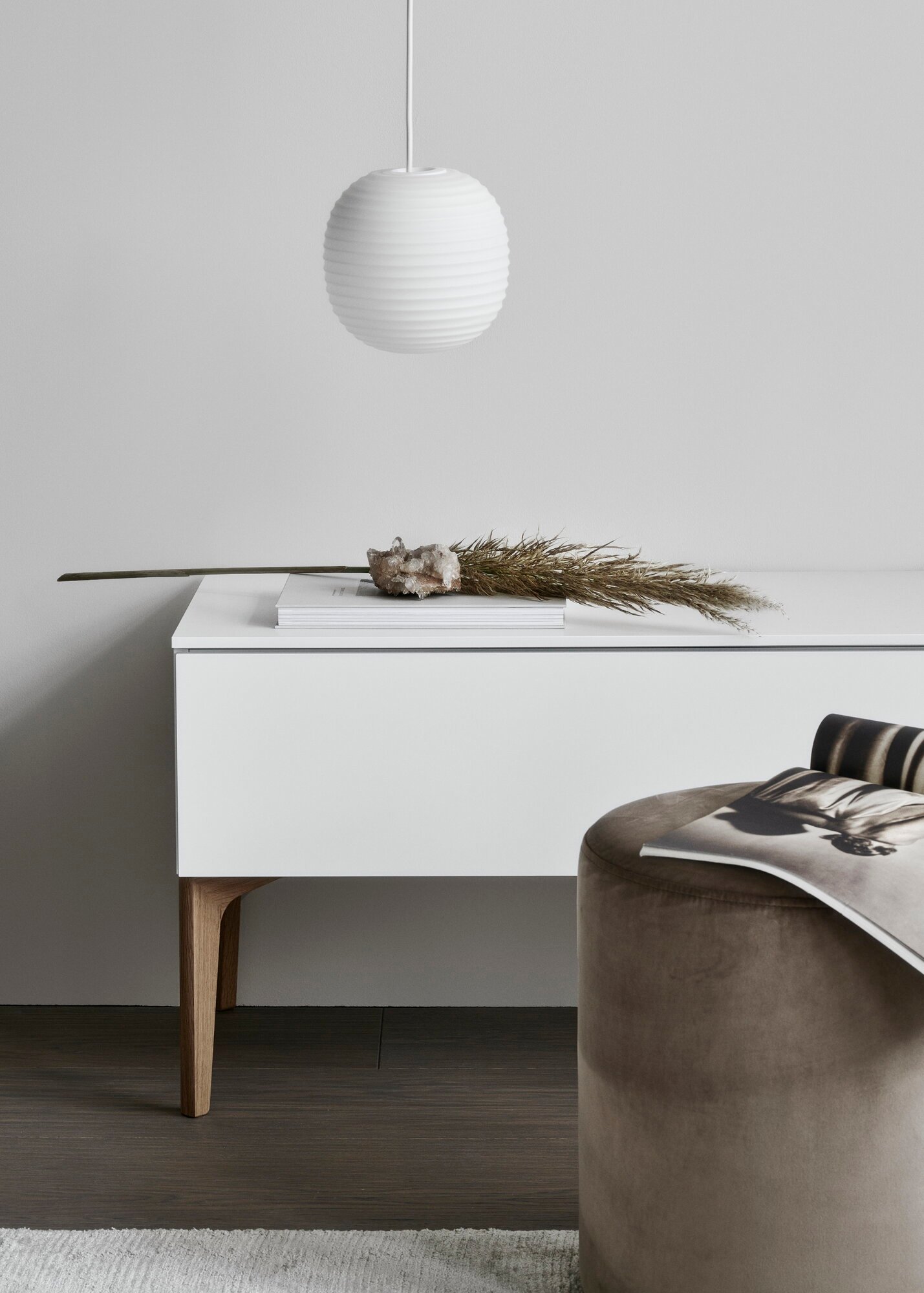 Lundia Fuuga TV table with drawers, white - oak | Finnish Design Shop