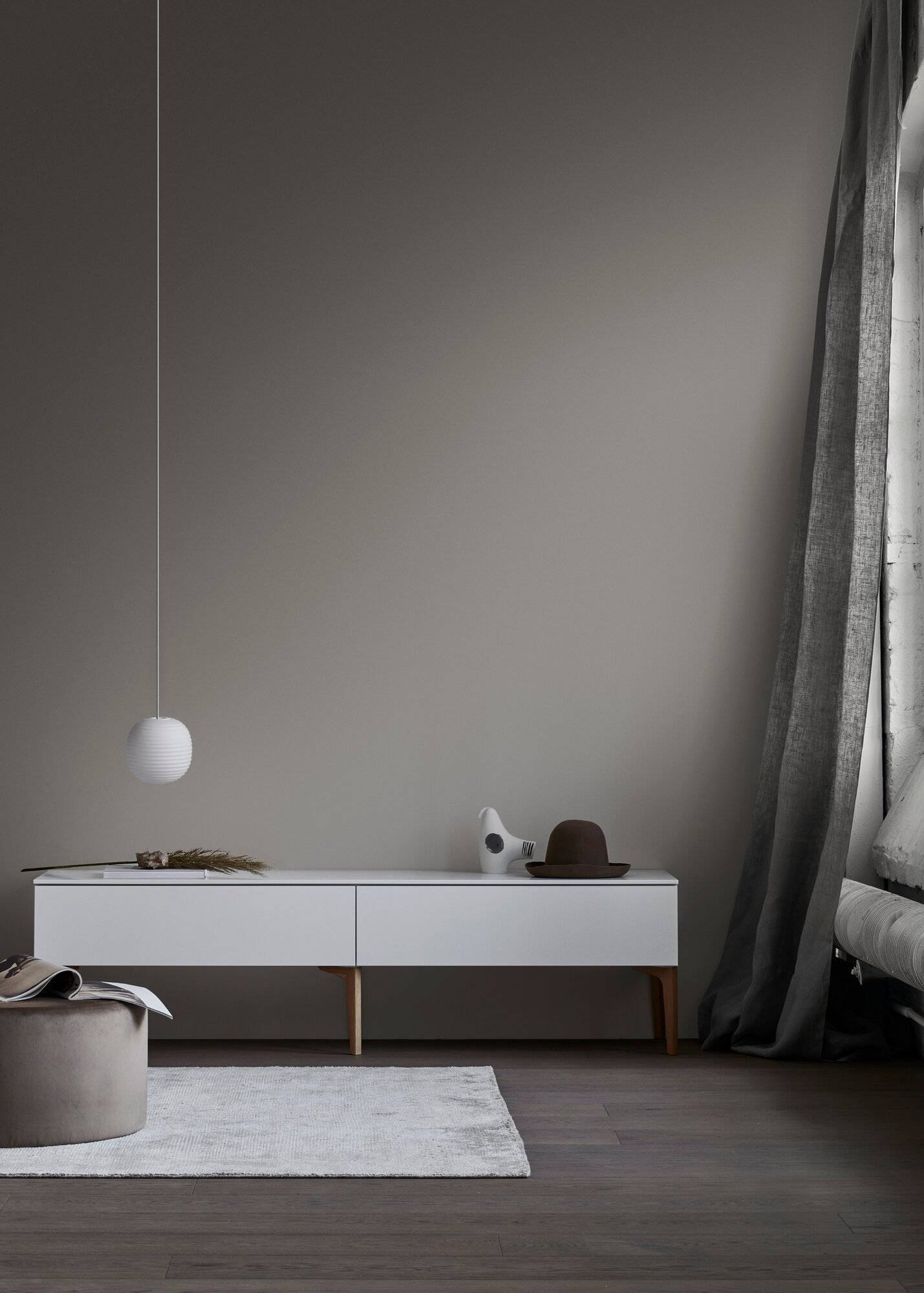 Lundia Fuuga TV table with drawers, white - oak | Finnish Design Shop