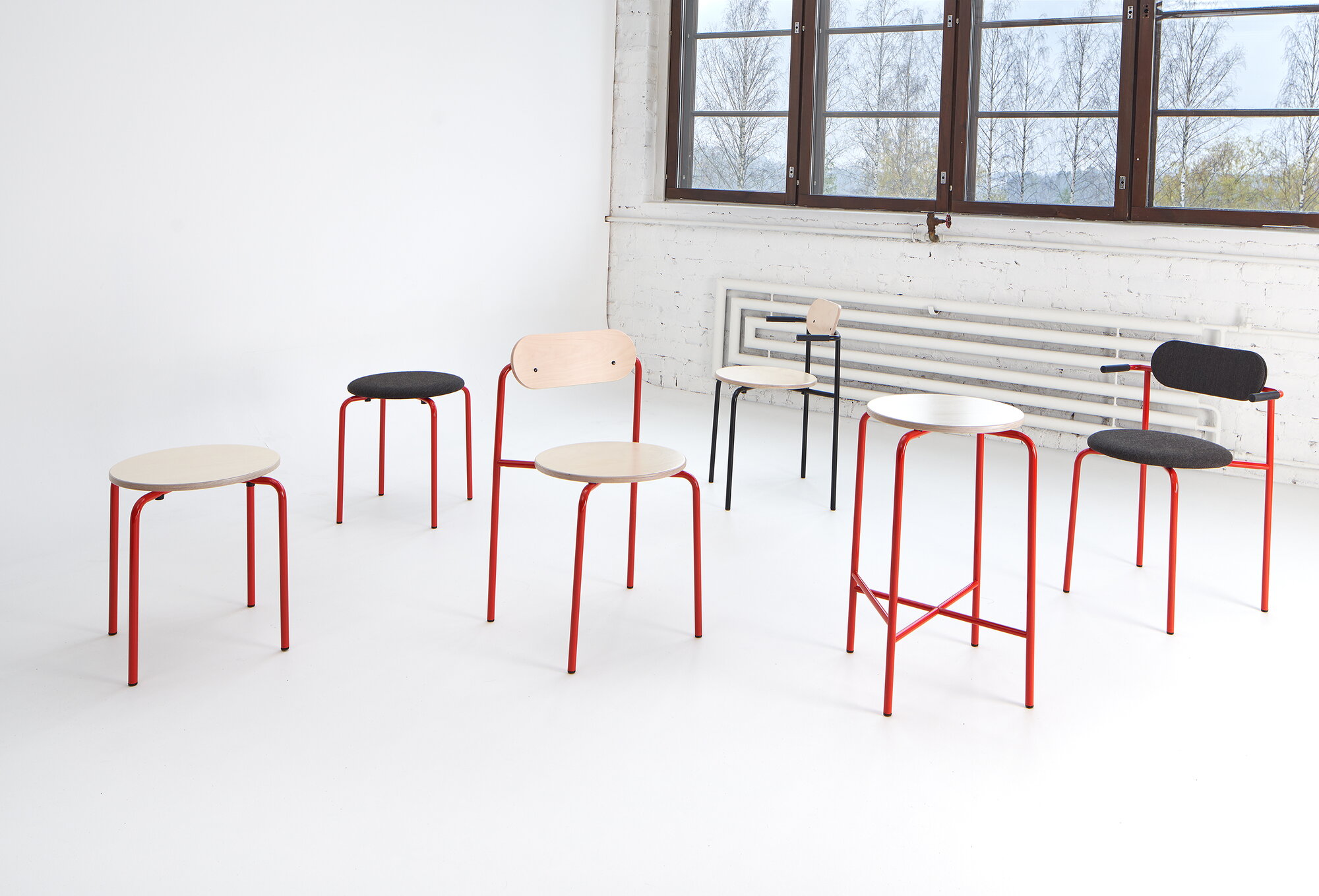 Lepo Product Moderno tuoli, punainen - koivu | Finnish Design Shop