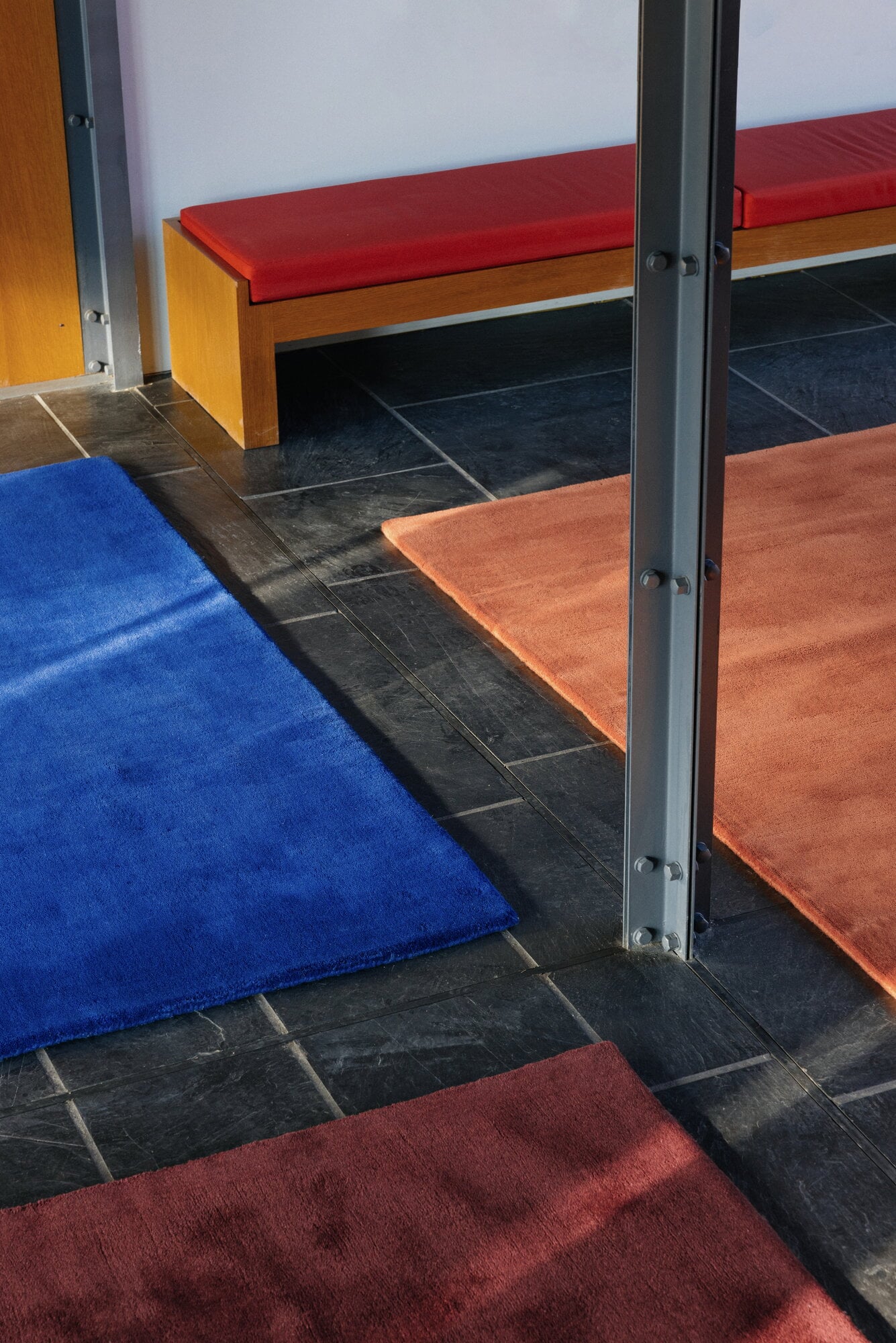 LAYERED Solid wool rug, ruby red | Finnish Design Shop