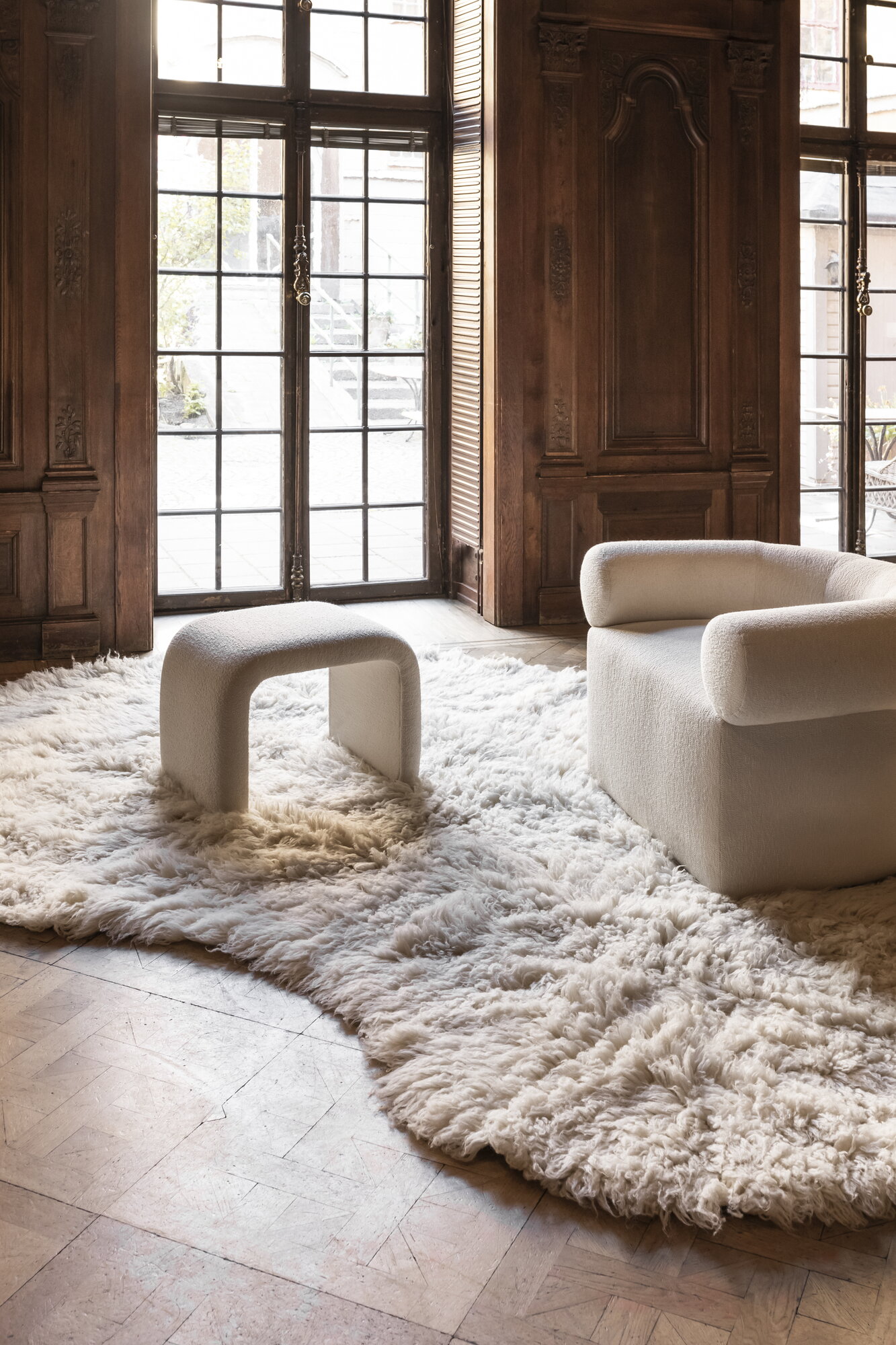 LAYERED Residue Shaggy rug, 180 x 270 cm, bone white | Finnish Design ...