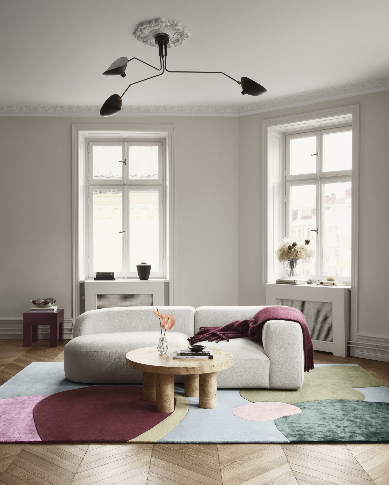 LAYERED Poppykalas Sleeping Flower rug, blue | Finnish Design Shop