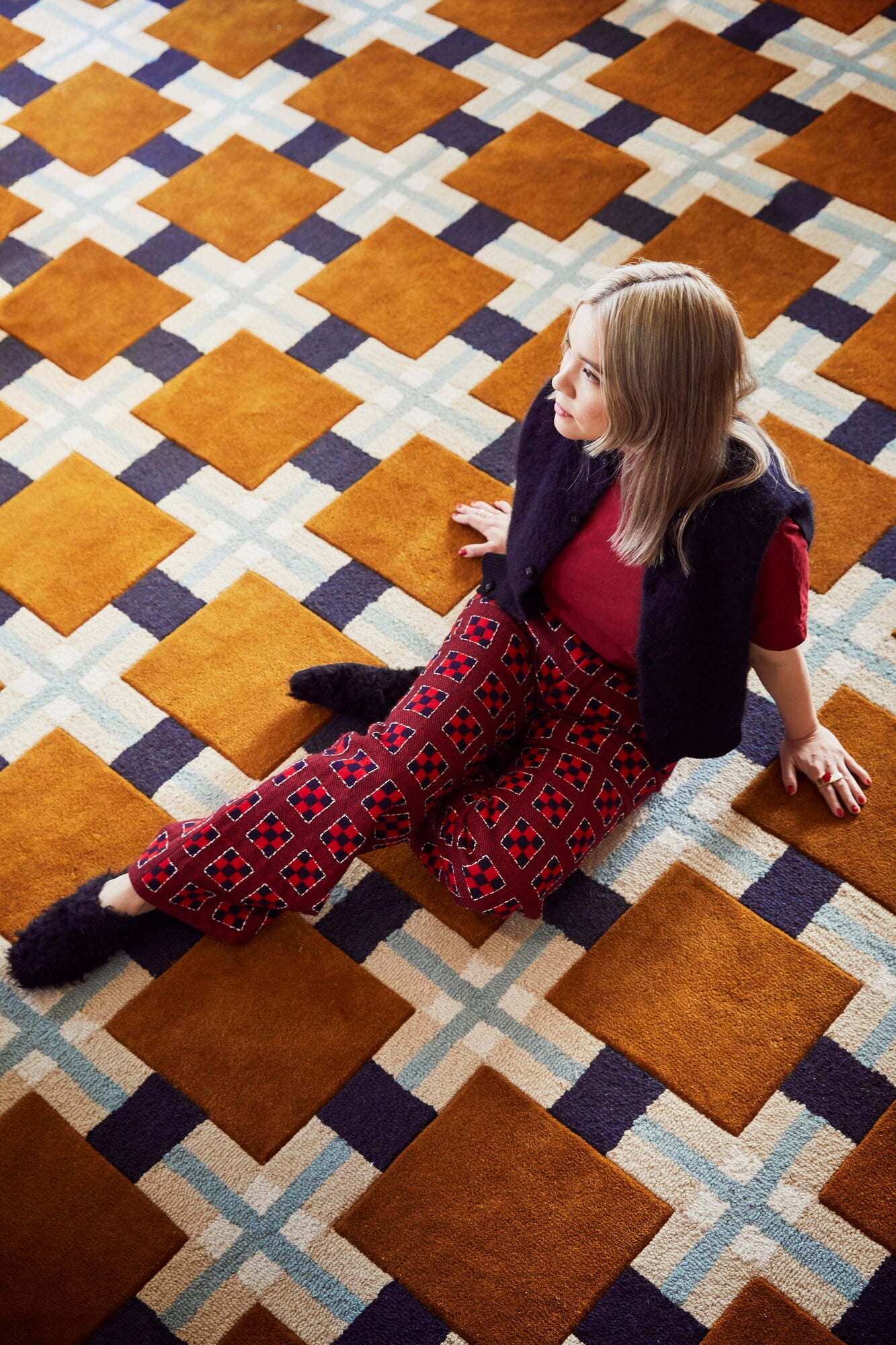 LAYERED Evelina Kroon Ochre Fields rug | Finnish Design Shop