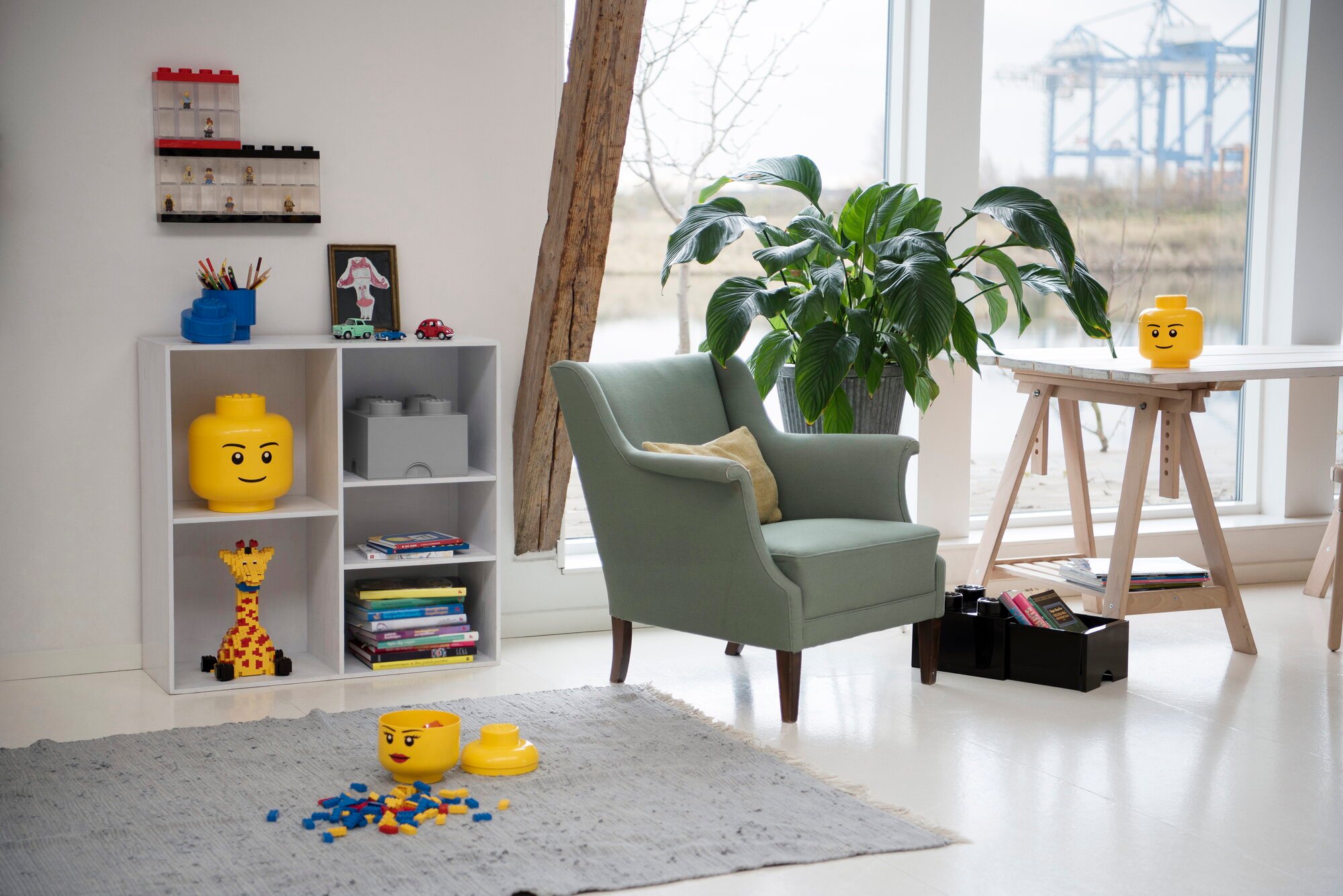 Room Copenhagen Lego Storage Head container, L, Boy | Finnish Design Shop