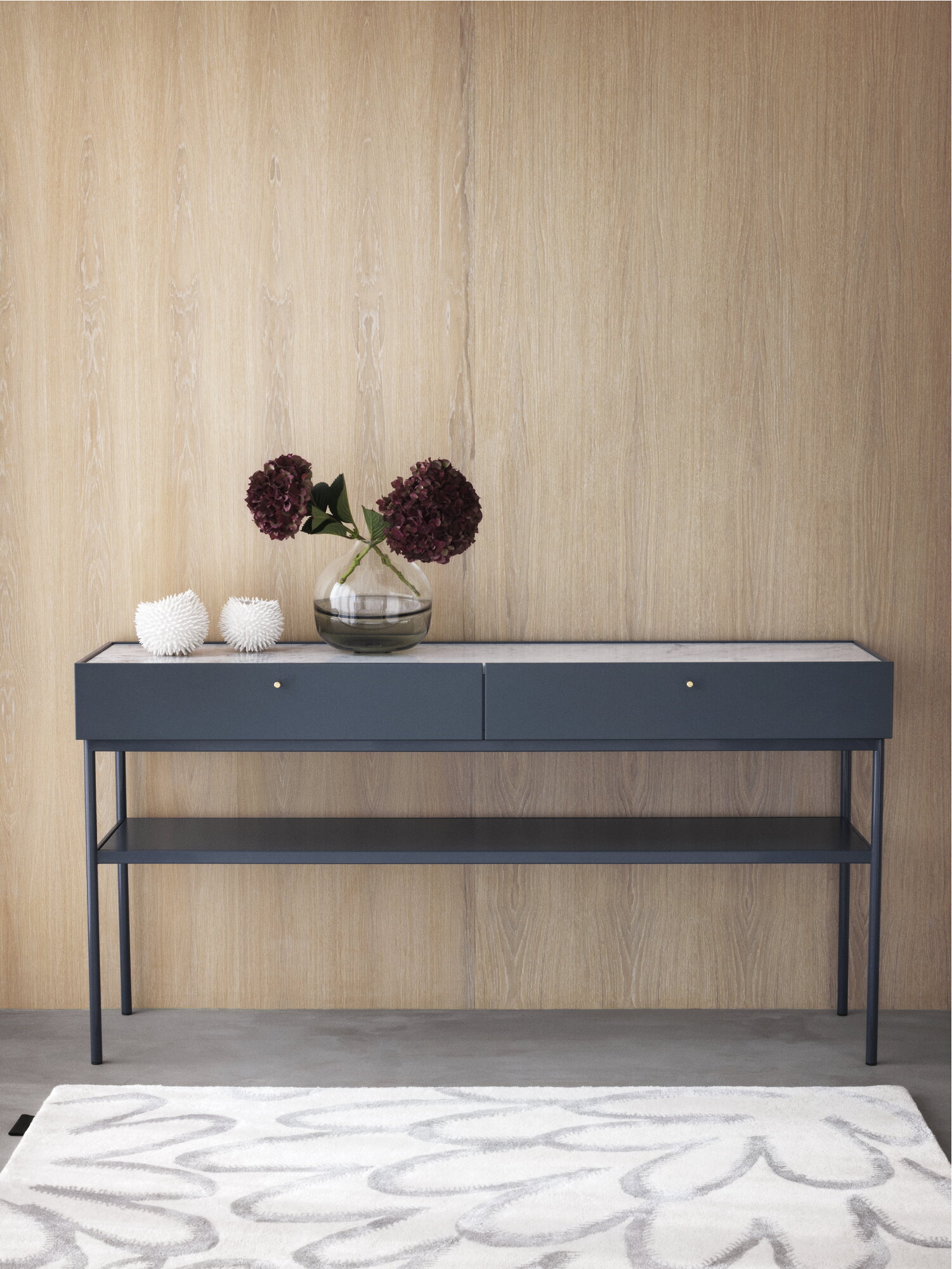 Asplund Luc Console 160 table, deep blue - Carrara marble | Finnish ...