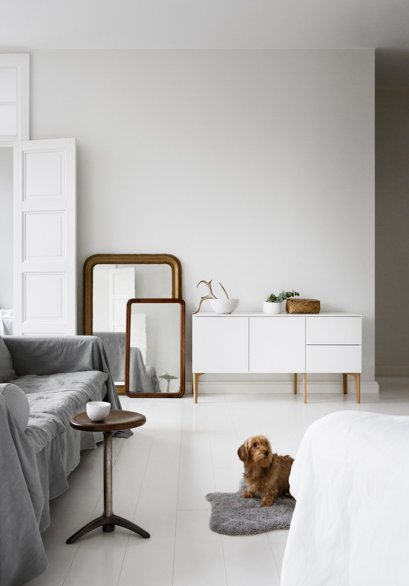 Lundia Fuuga sideboard, 144 cm, white - oak | Finnish Design Shop