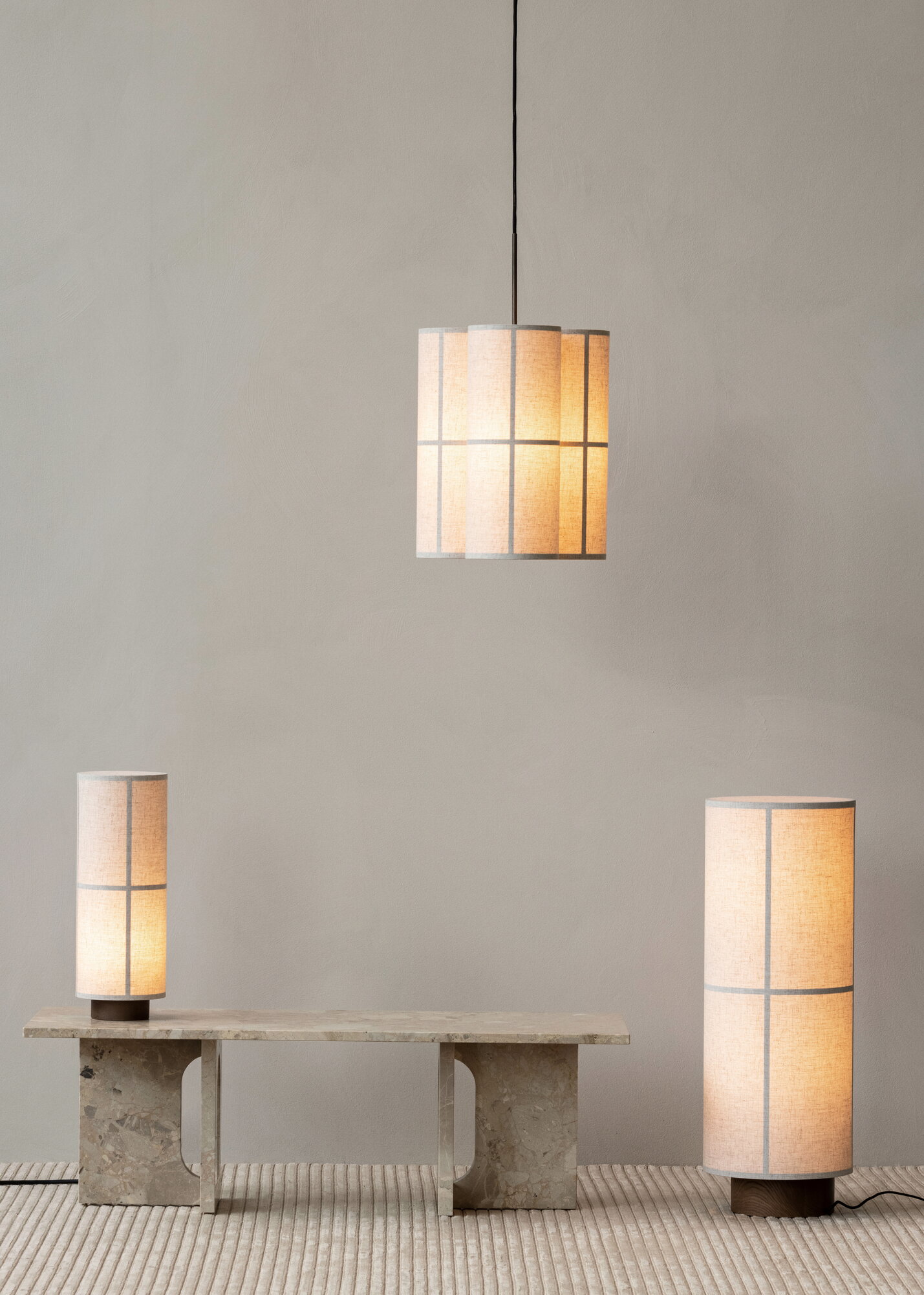 Audo Copenhagen Hashira table lamp, raw linen | Finnish Design Shop IE