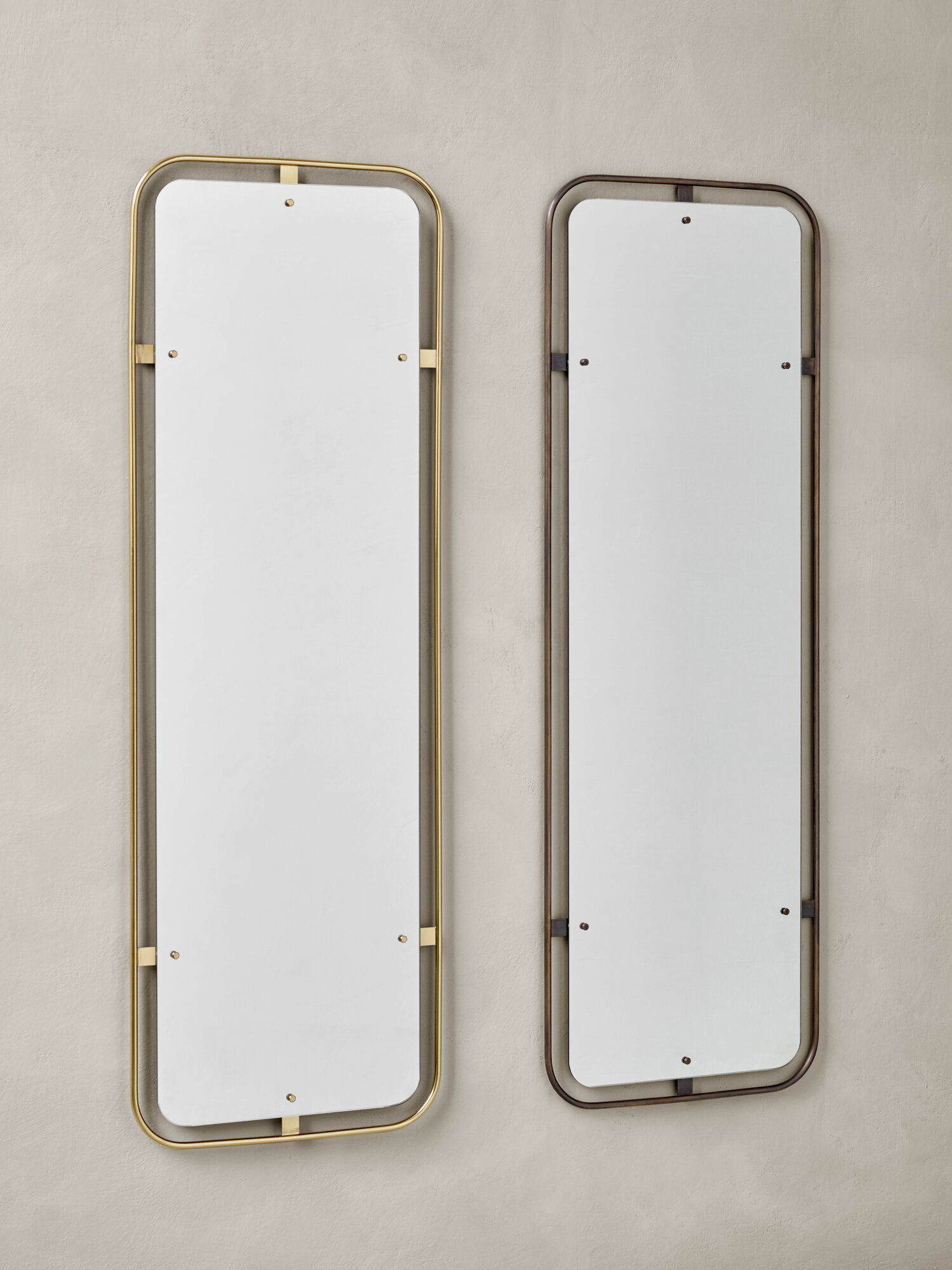 Audo Copenhagen Nimbus mirror, rectangular, polished brass | Finnish ...