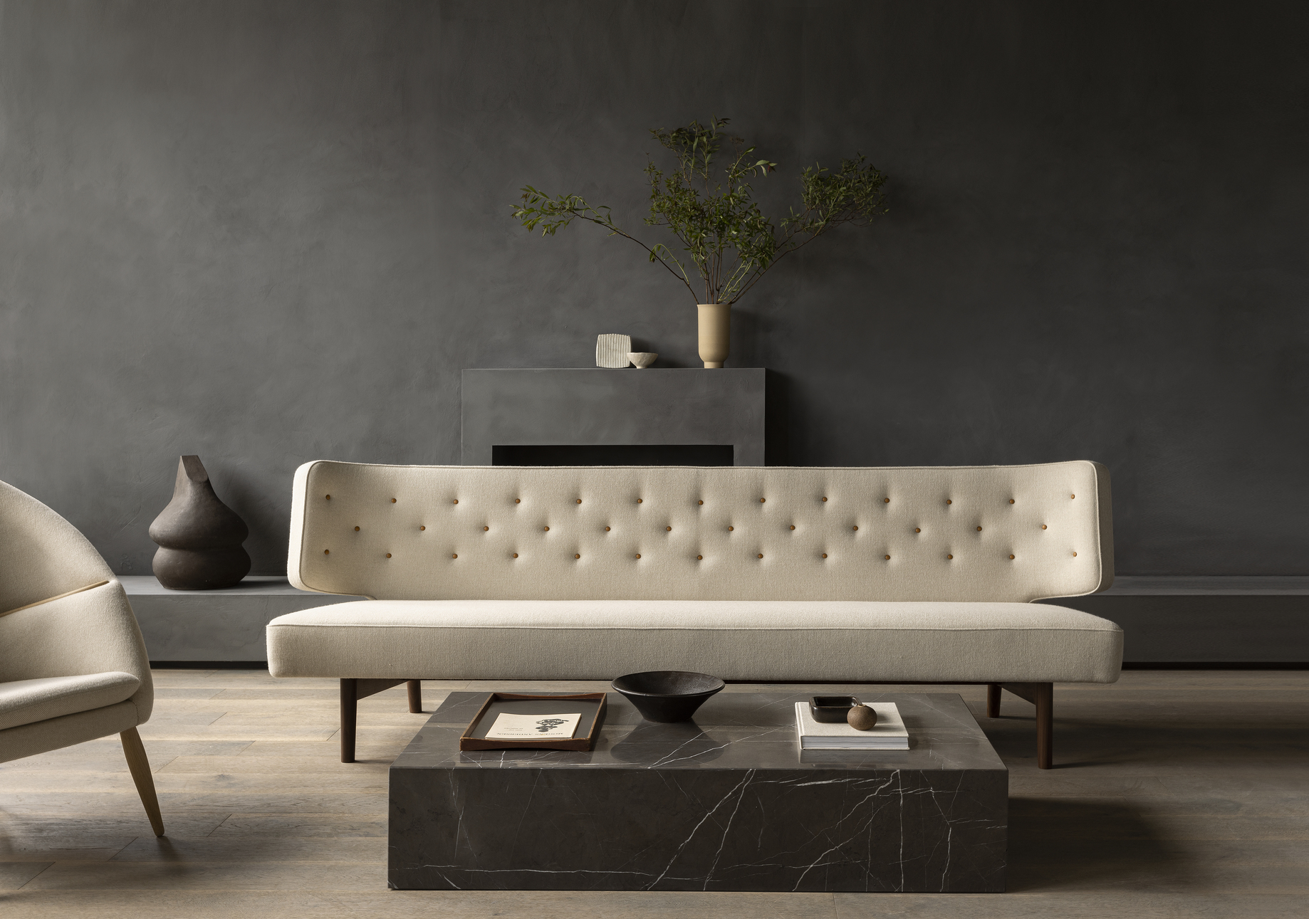 Audo Copenhagen Plinth table, low, black Marquina marble | Finnish ...