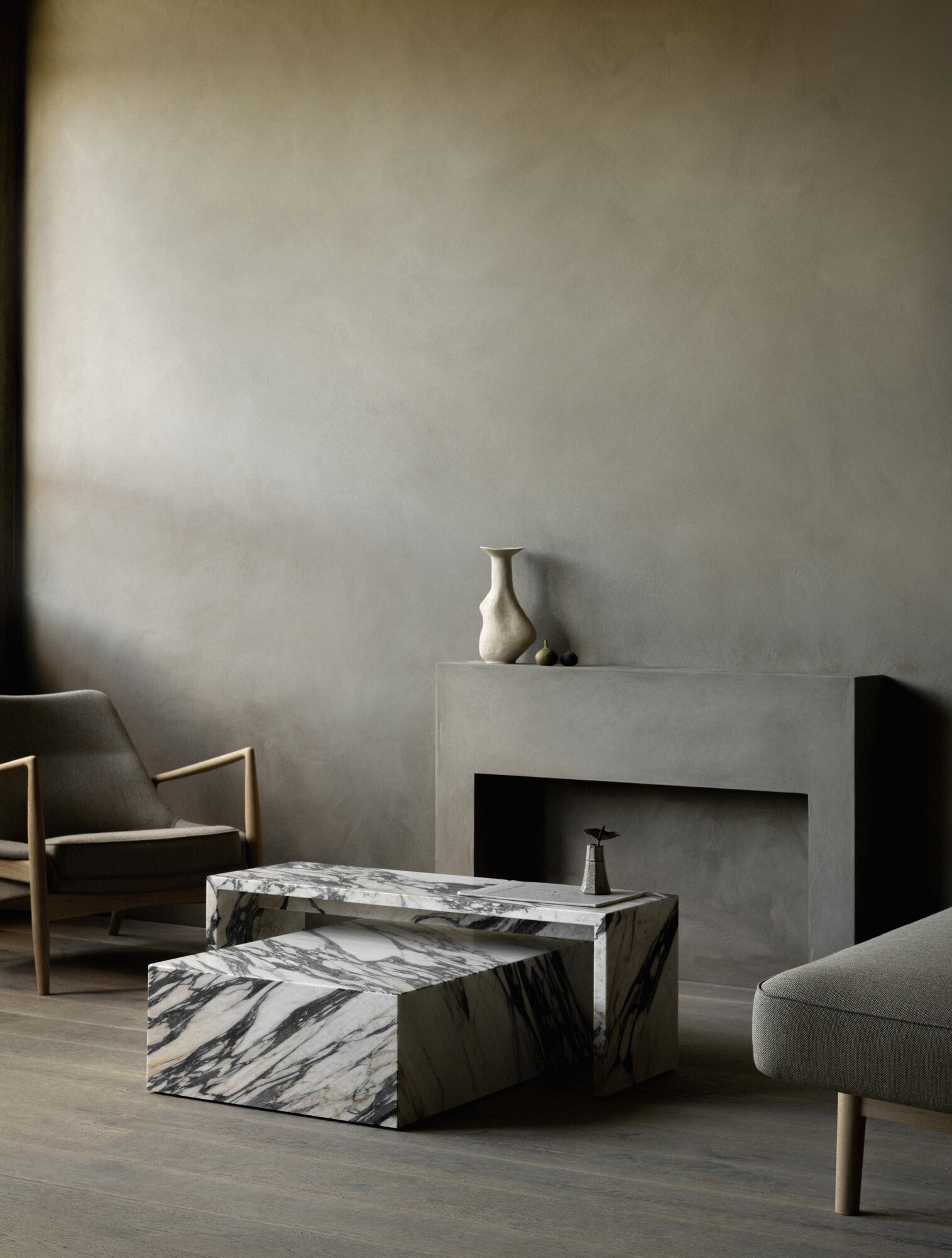 Audo Copenhagen Plinth table, low, Calacatta Viola | Finnish Design Shop