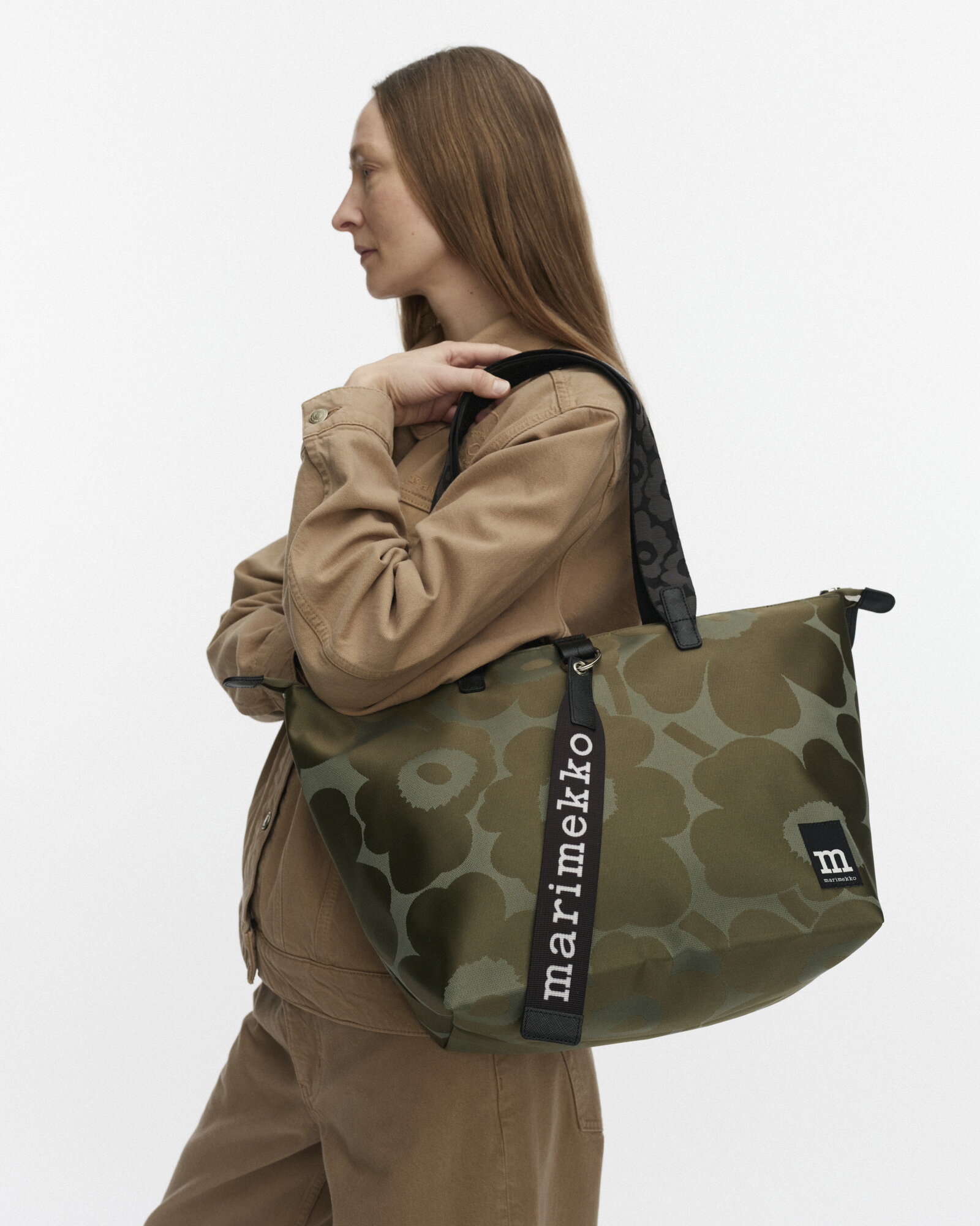 Marimekko Tote Unikko shoulder bag, M, green - light green | Finnish ...