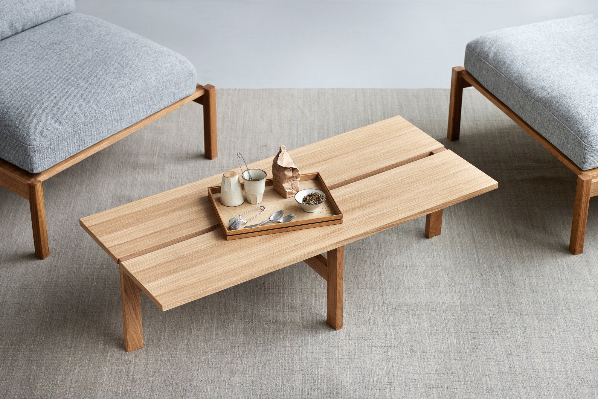 Moebe Rectangular coffee table, 115 cm, oak | Finnish Design Shop