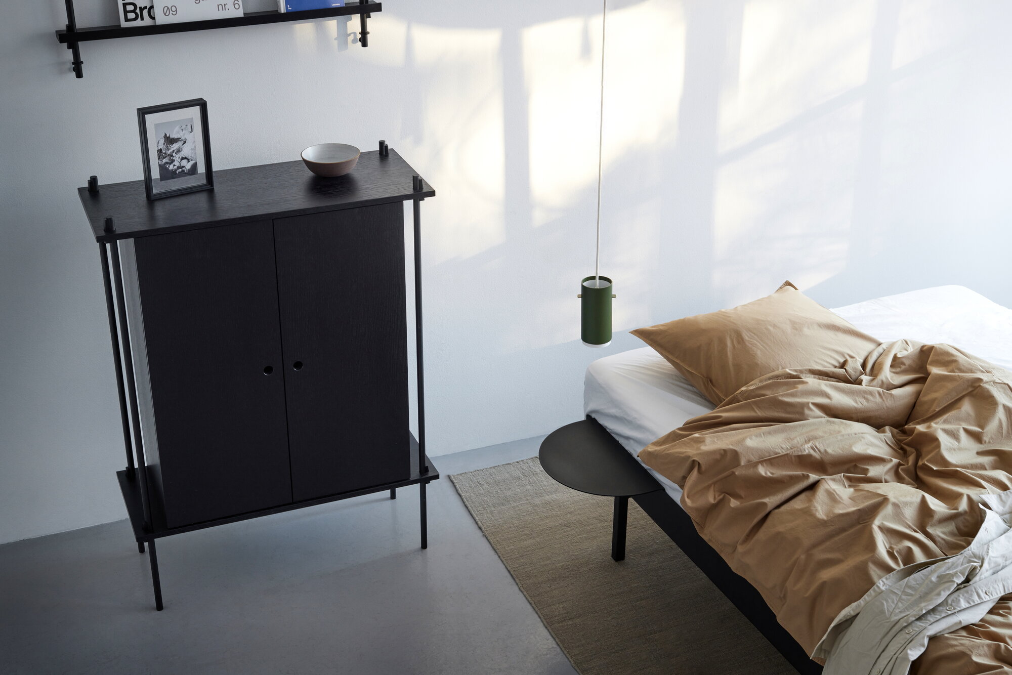 Moebe Bed, high, 90-180 cm, black | Finnish Design Shop