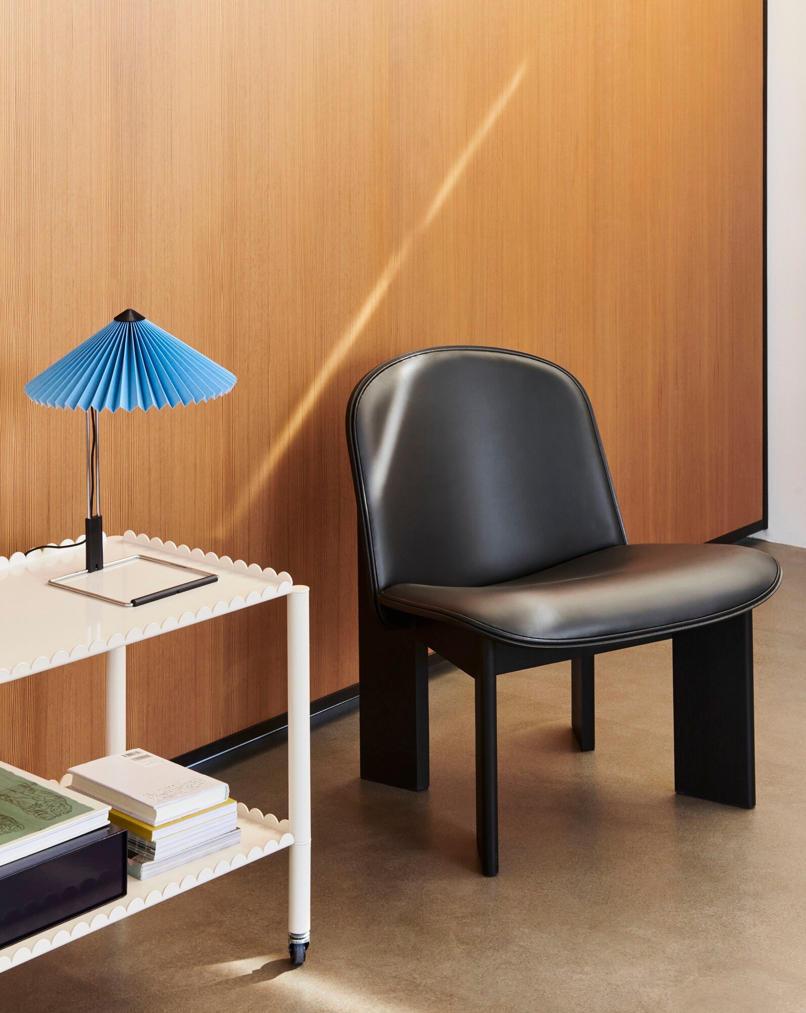 HAY Chisel lounge chair, black Sense leather - black oak | Finnish ...