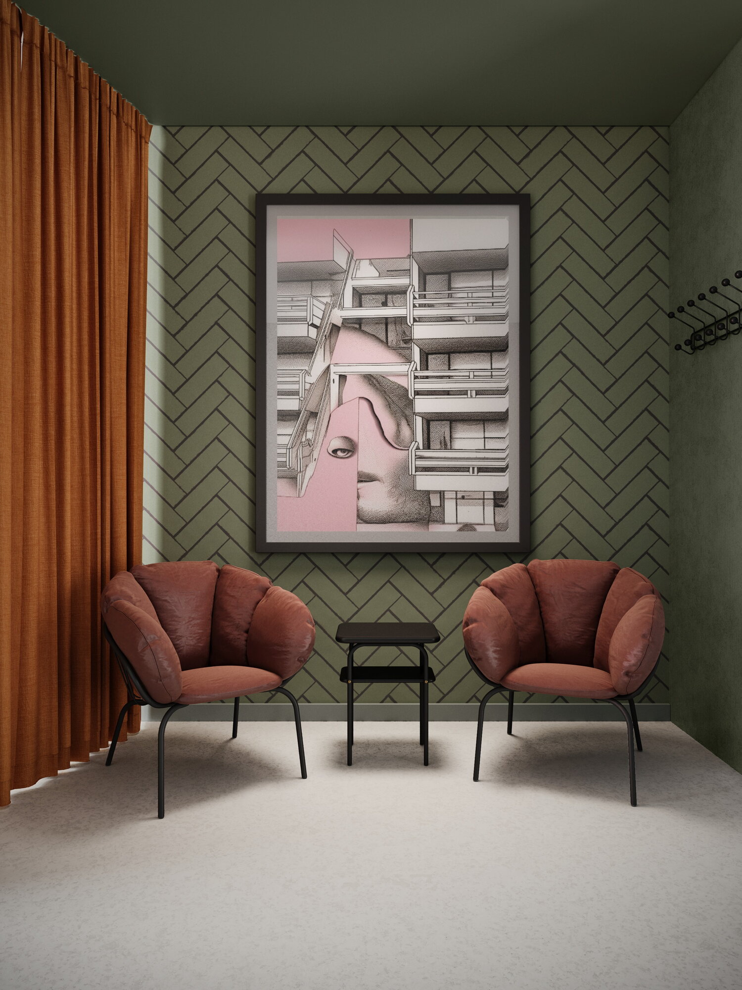Maze Same Easy sillón, negro - cuero marrón | Finnish Design Shop
