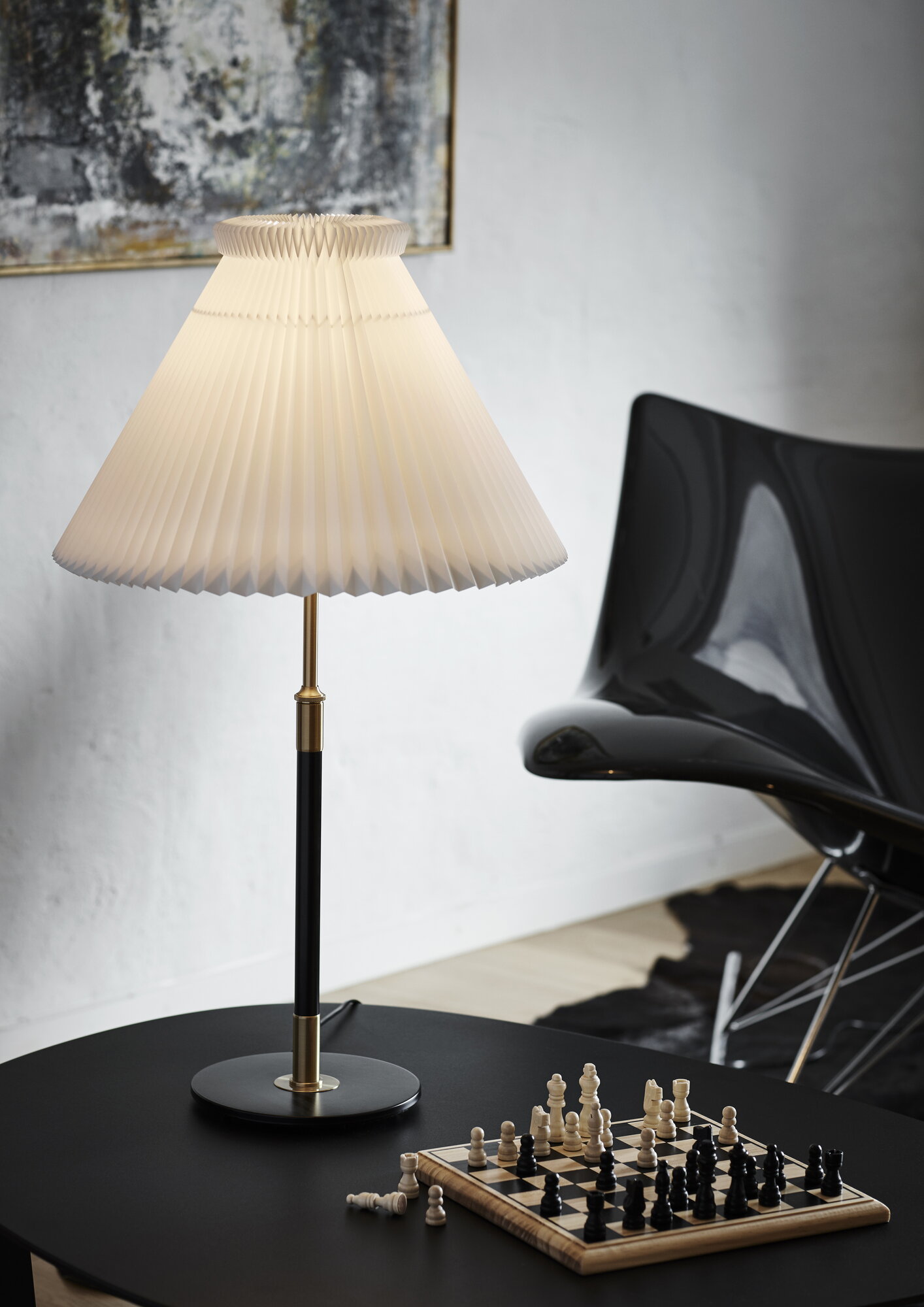 Le Klint Table lamp 352, brass - black | Finnish Design Shop UK