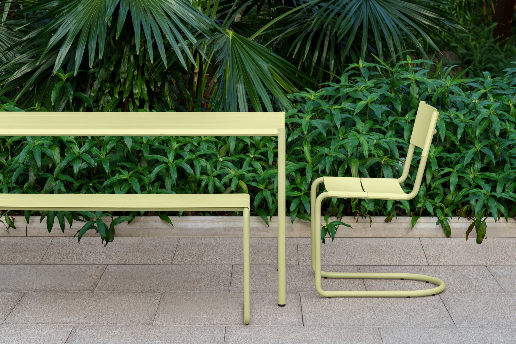 Nine Sine dining table, 151 x 75,5 cm, yellow | Finnish Design Shop