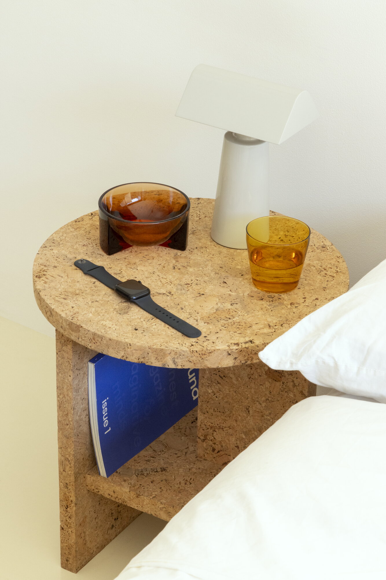 Nine Tee side table, round, natural cork | Finnish Design Shop